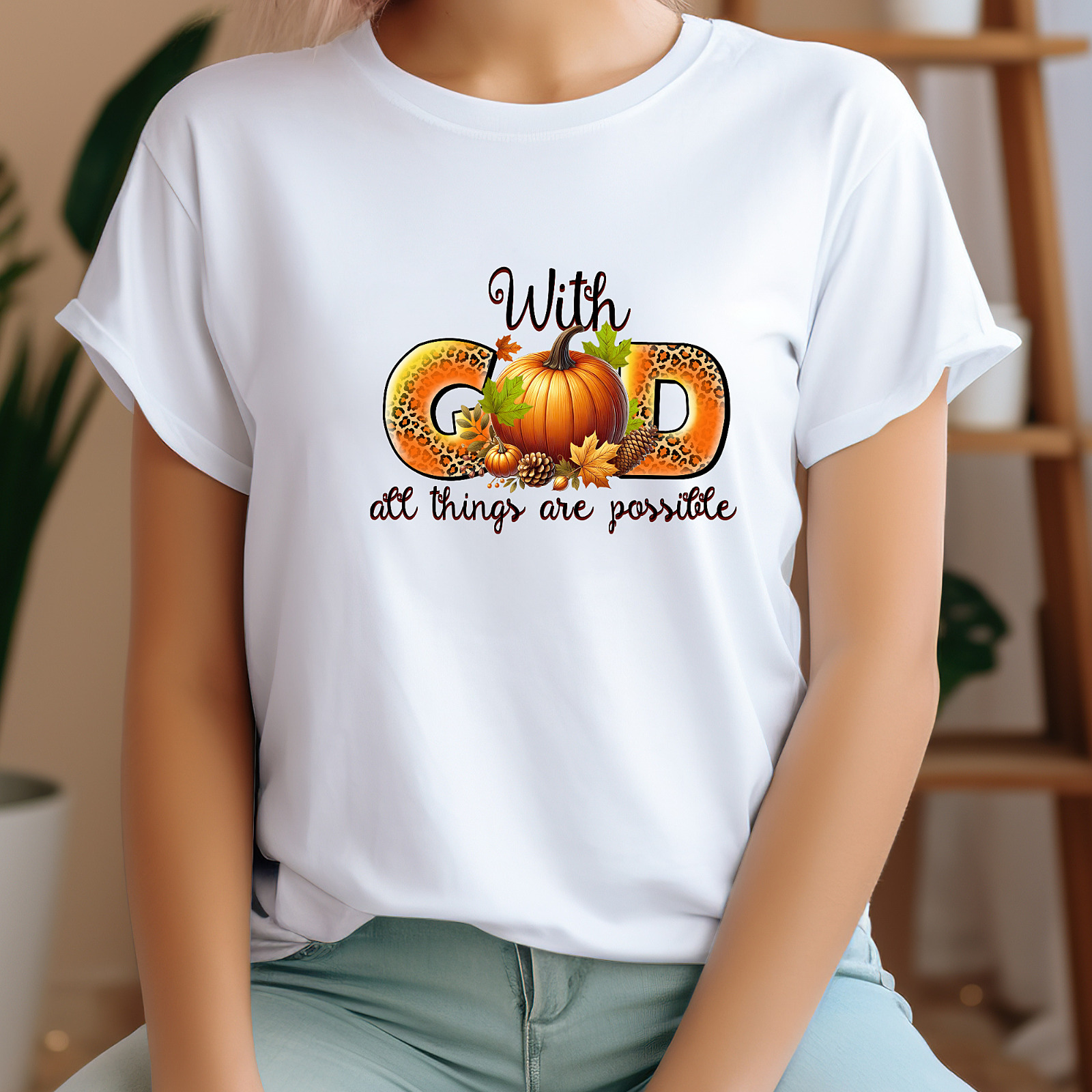With God All Things Are Possible Men Women Christian Faith Religious T ...