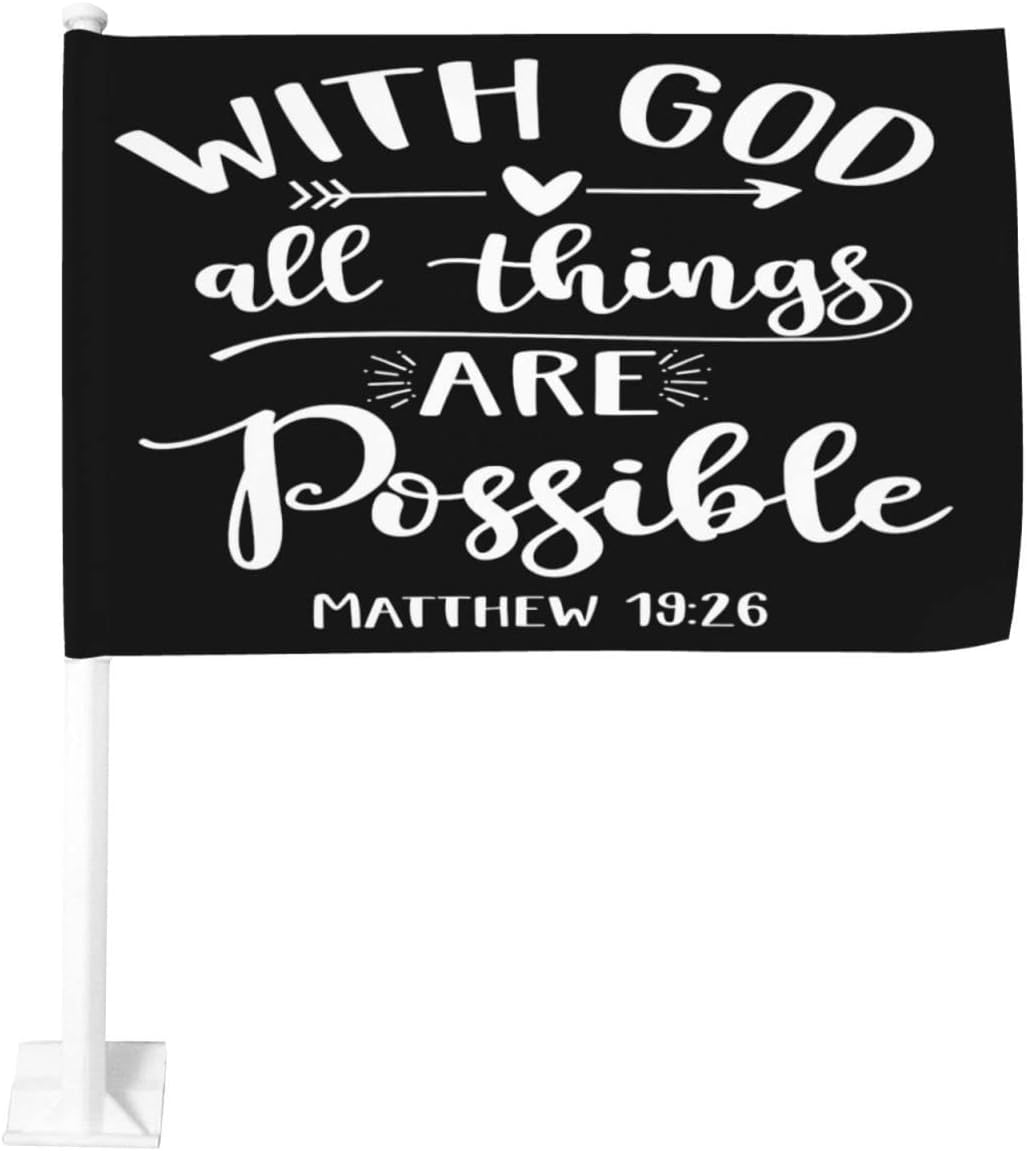 With God All Things Are Possible Religious Car Flags Double-Sided Yard ...