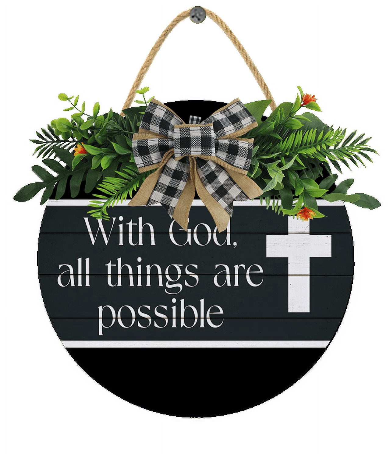 With God All Things Are Possible Sign for Front Door Porch Decor ...