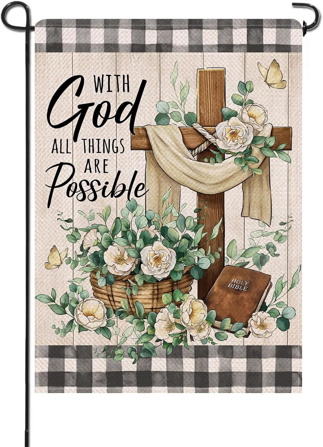 With God All Things Are Possible Spring Summer Small Decorative Garden ...
