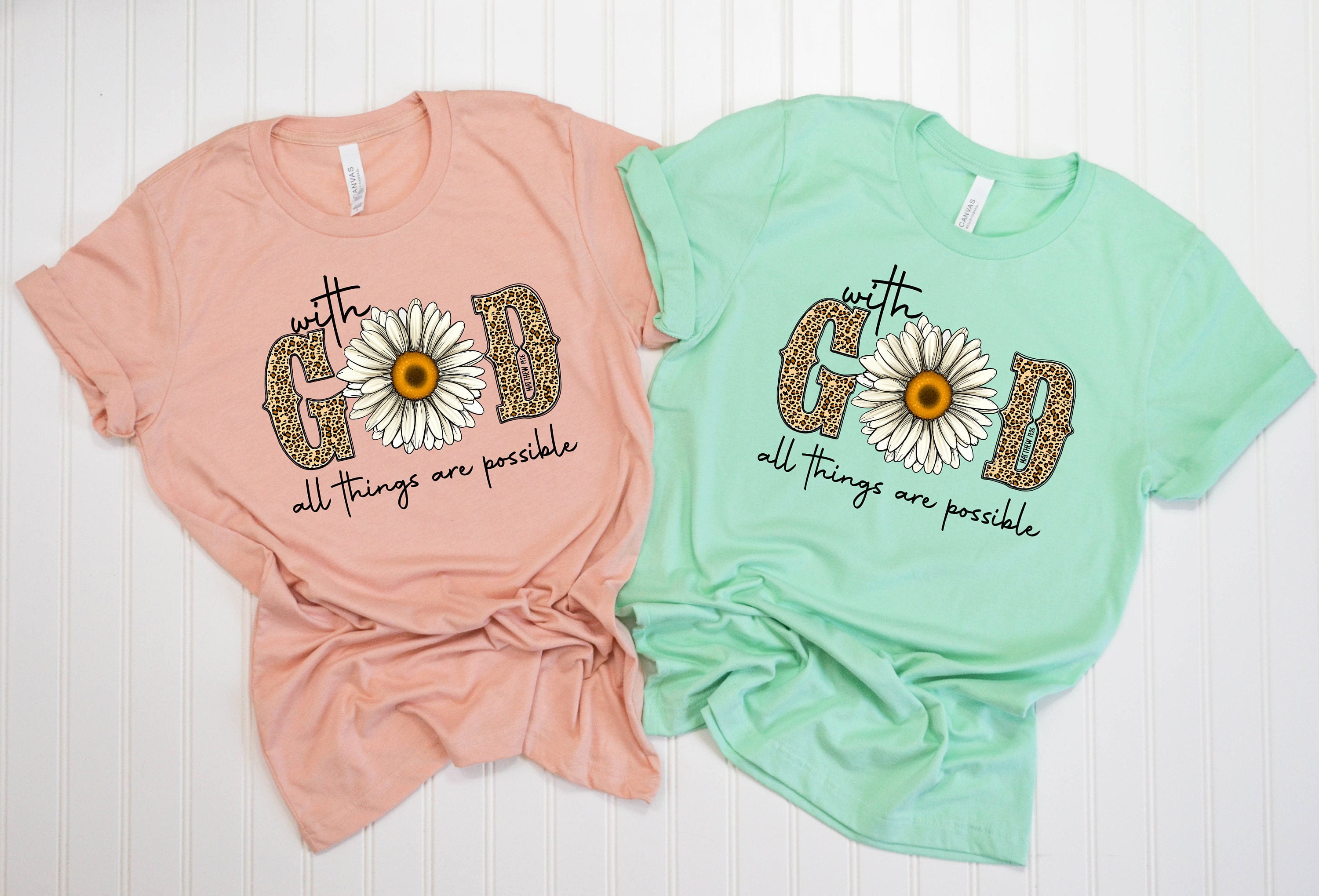With God All Things Are Possible T-Shirt Religious Shirt Christian ...