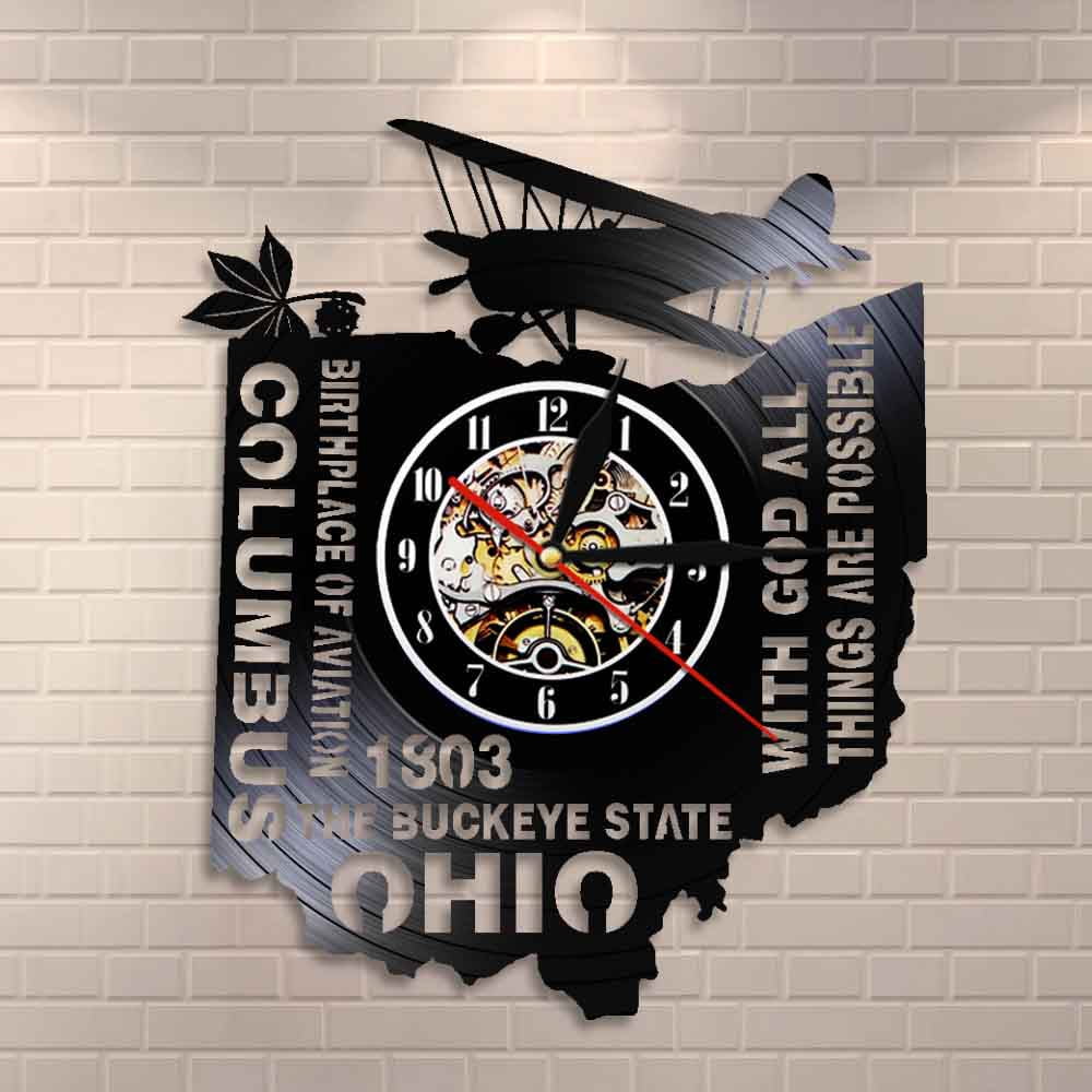 With God All Things Are Possible The Buckeye State Ohio Wall Clock ...