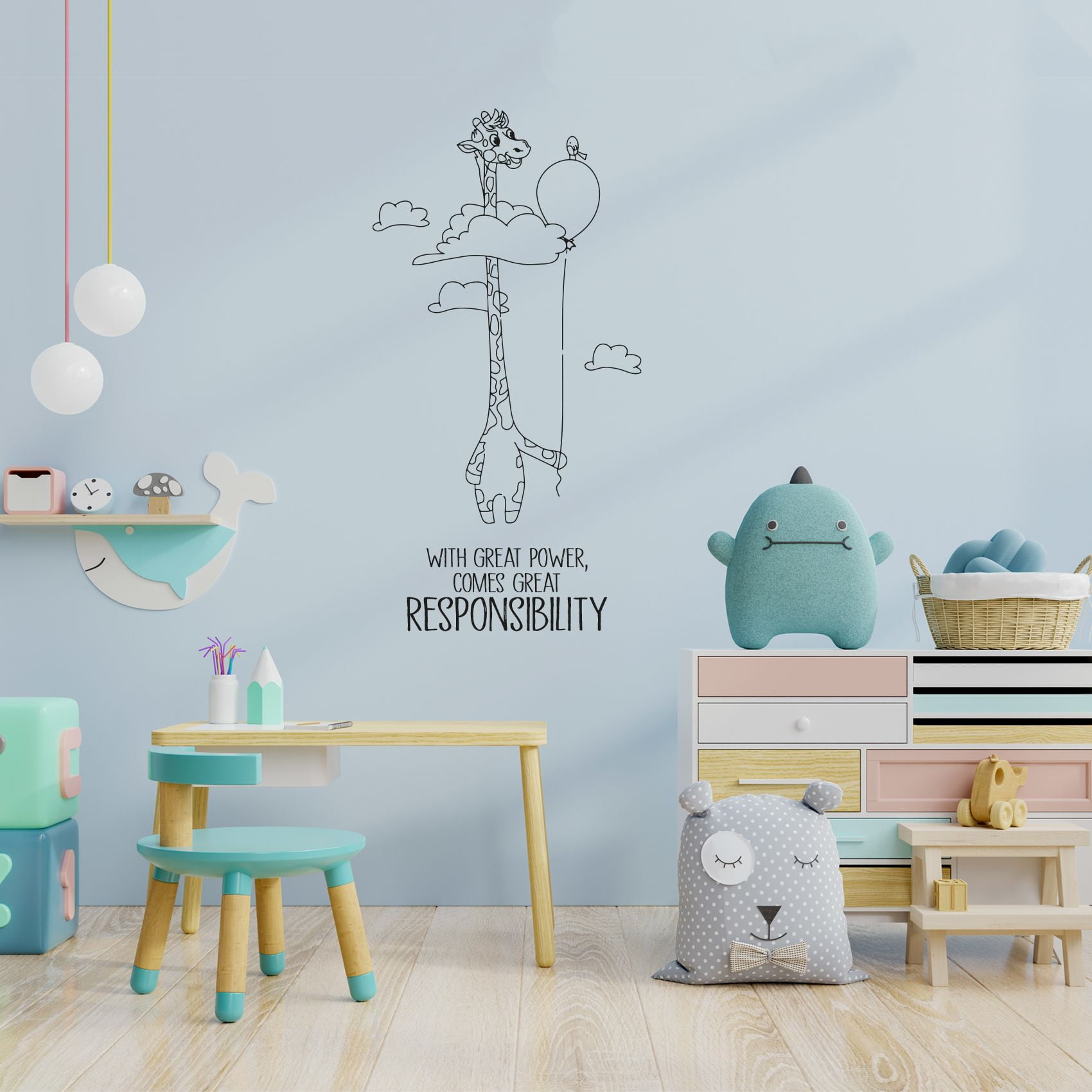 With Great Power Comes Great Responsibility Cute Giraffe Balloon Design ...