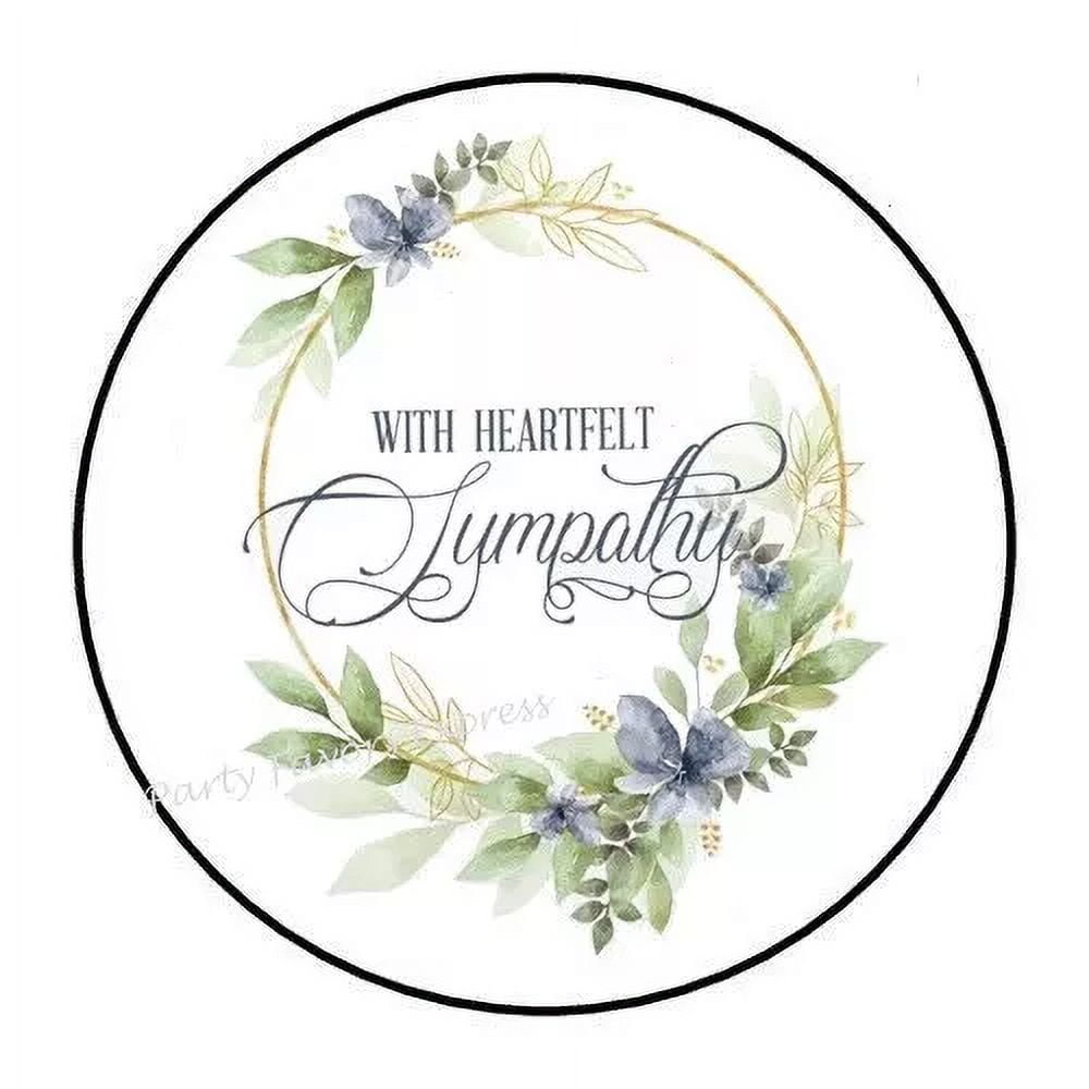 With Heartfelt Sympathy Sticker Party Favors Sticker Envelope Seals ...