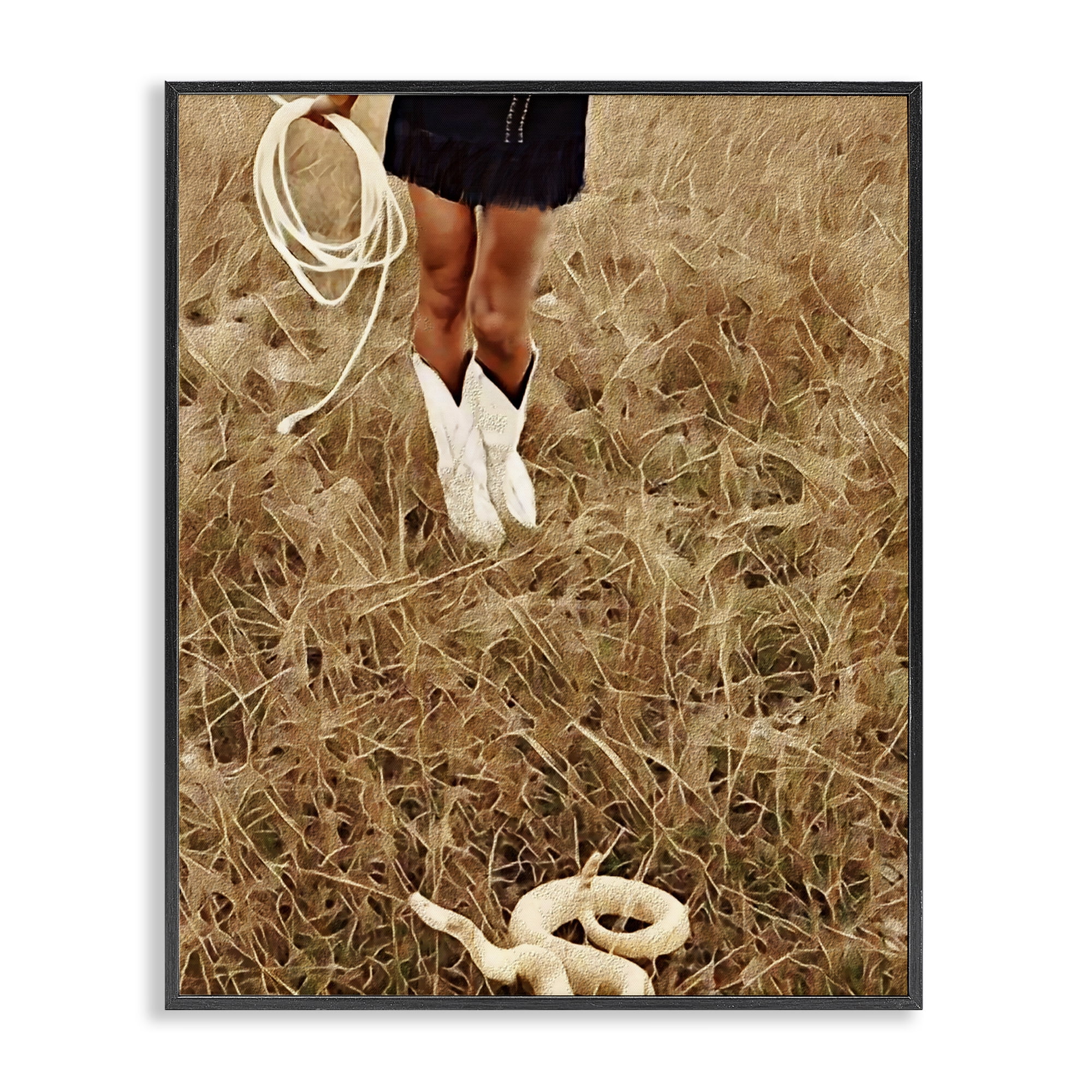 With Her Lasso & Snake Black Framed Giclee Art, design by Jesse Keith ...