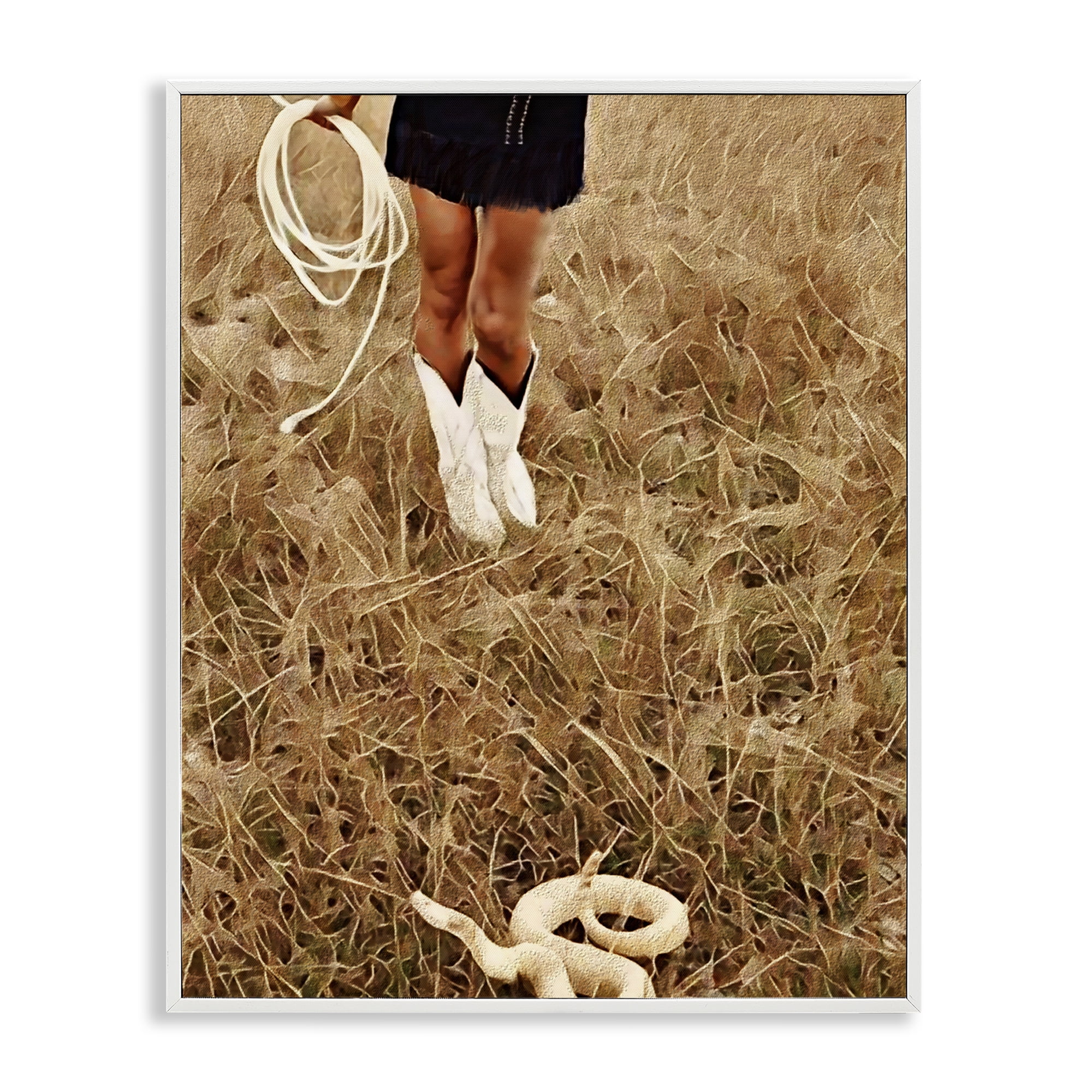 With Her Lasso & Snake White Framed Giclee Art, design by Jesse Keith ...