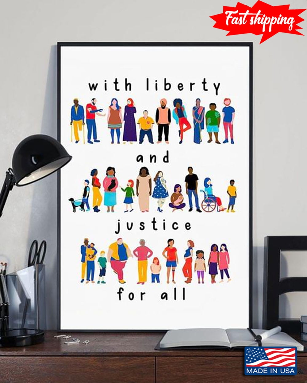 With Liberty And Justice For All 24 x 36 Inch Poster - Walmart.com