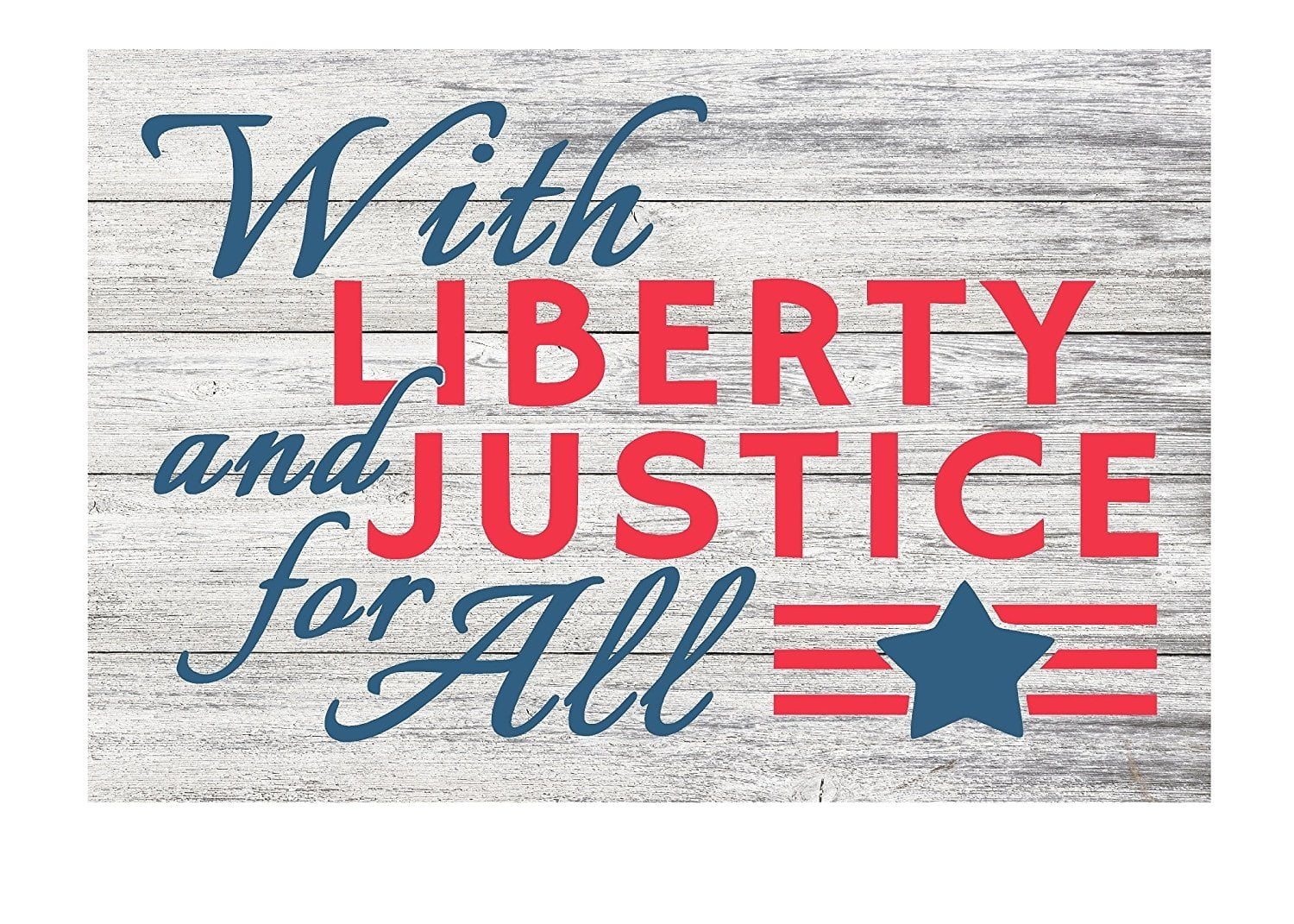 With Liberty and Justice For All Patriotic Rustic Metal Sign 12" x 8 ...