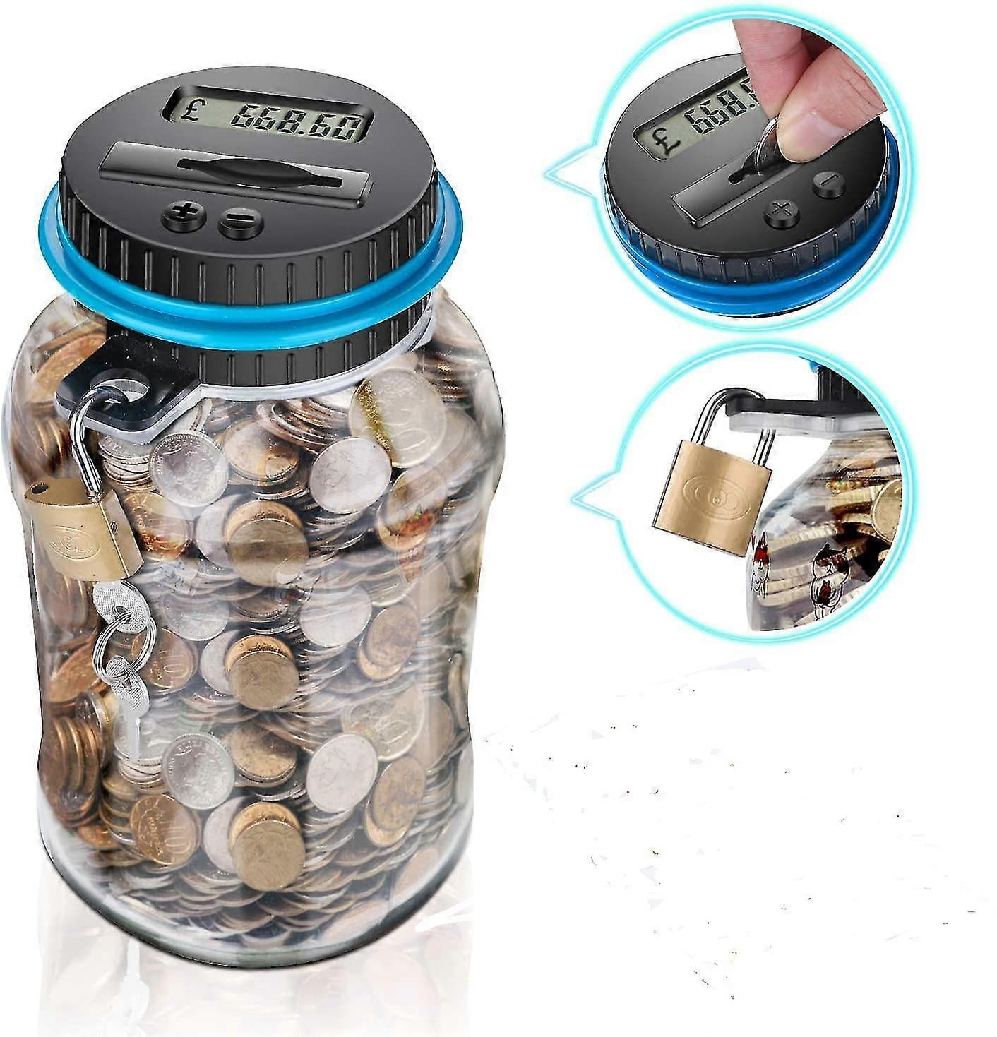 With Lock Money Box, With Counter Cash Box, Electronic Coin Counter Lcd ...
