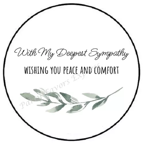 With My Deepest Sympathy Sticker Party Favors Sticker Envelope Seals ...