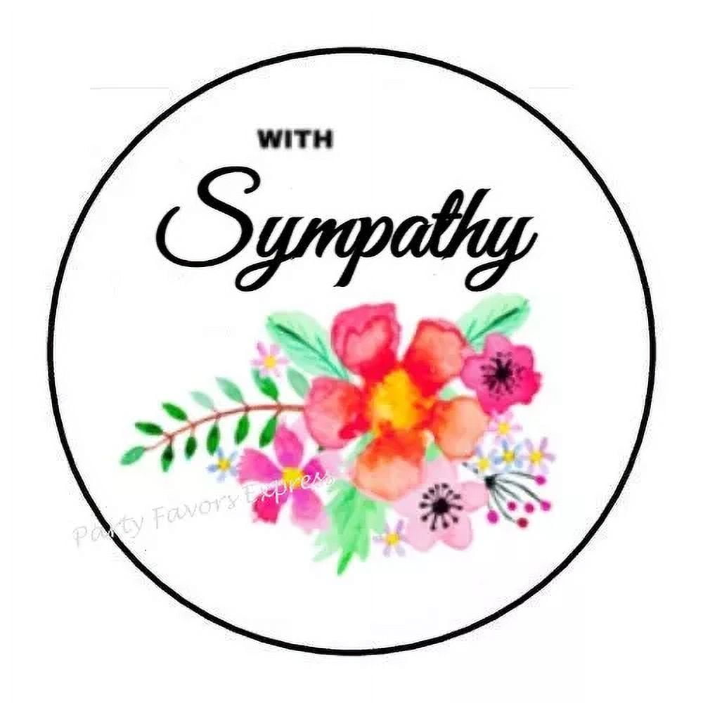 With Sympathy Sticker Party Favors Sticker Envelope Seals Labels ...
