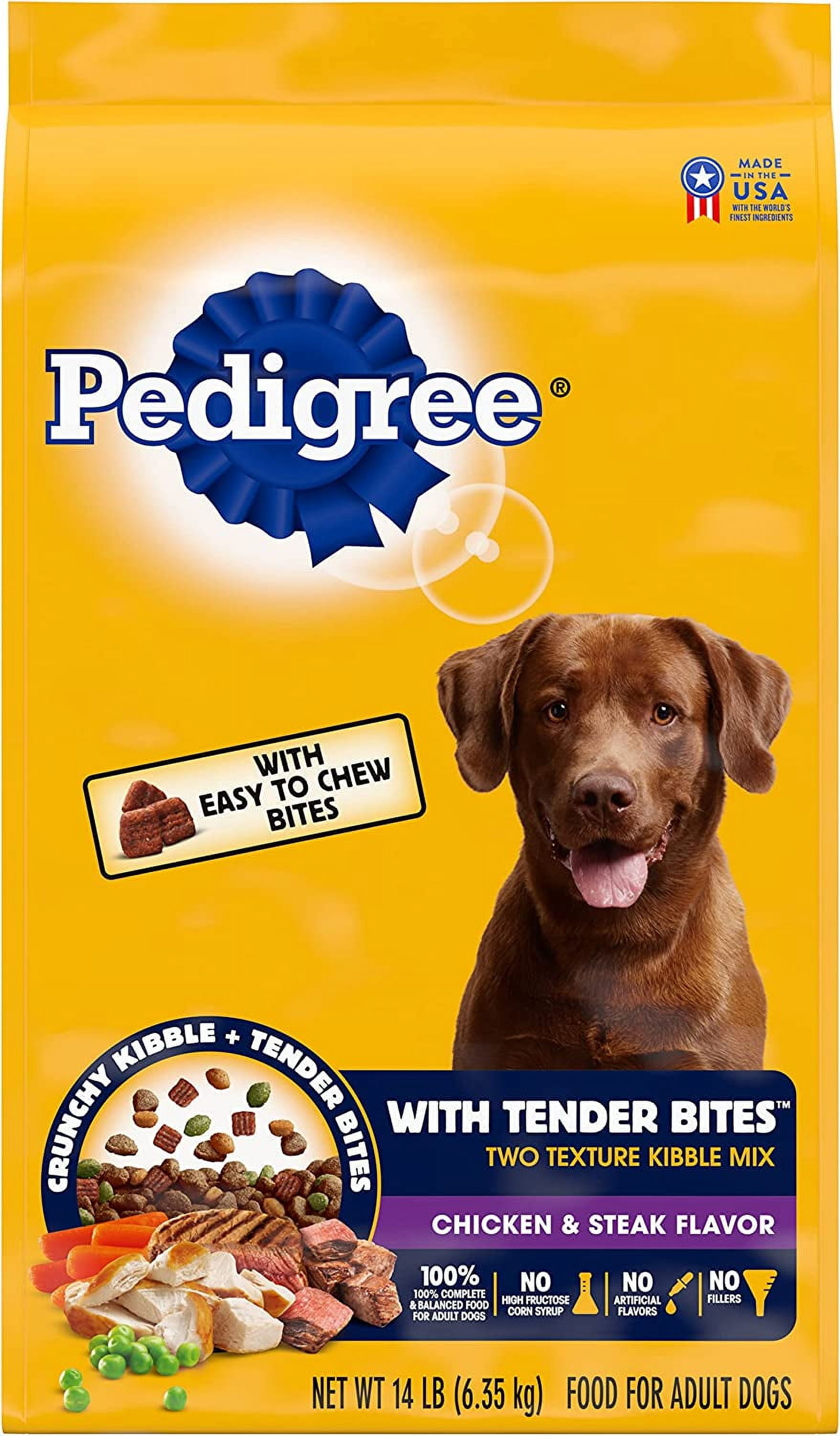 With Tender Bites Complete Nutrition Adult Dry Dog Food Chicken & Steak ...