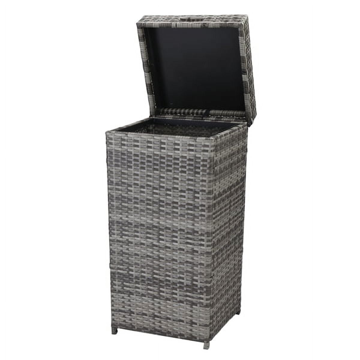 With Top Cover Iron Frame Rattan Trash Can Gary Gradient - Walmart.com