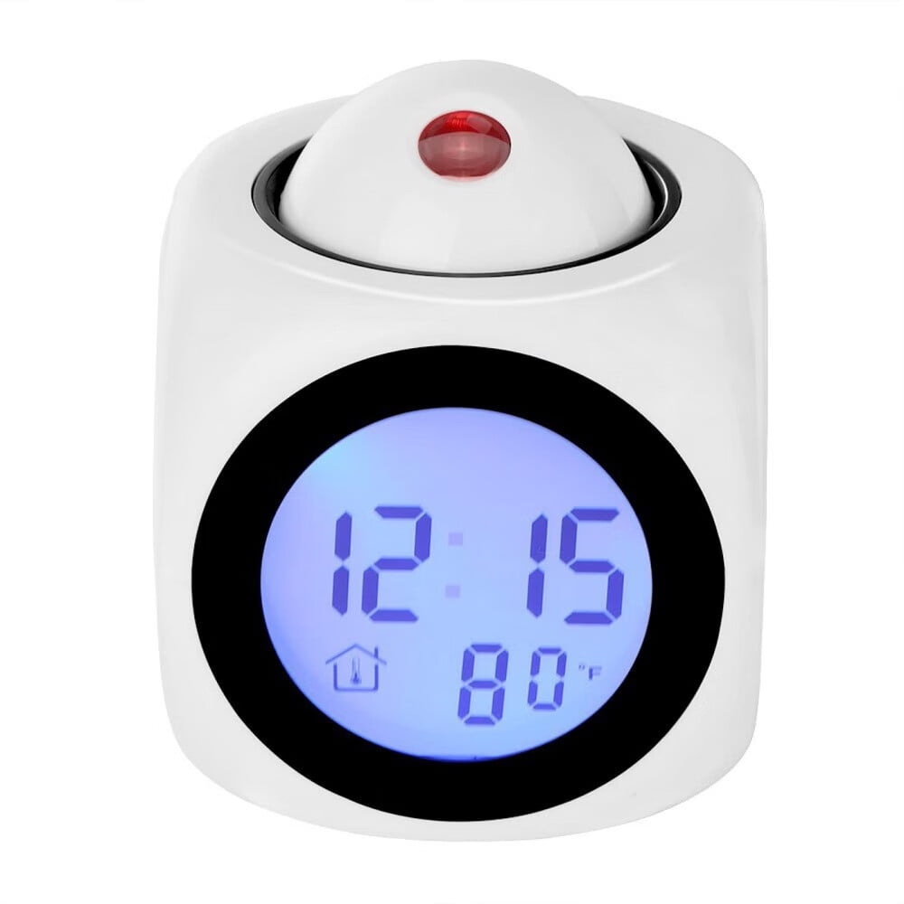 With Voice Talking LED Time Temperature for Bedroom，Projection Alarm ...