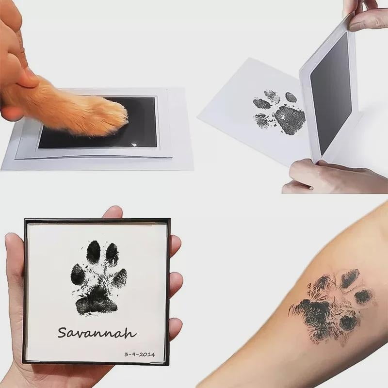 With a Photo Frame Dog Cat Footprint Pad Paw Print Ink Kit Pad Baby ...