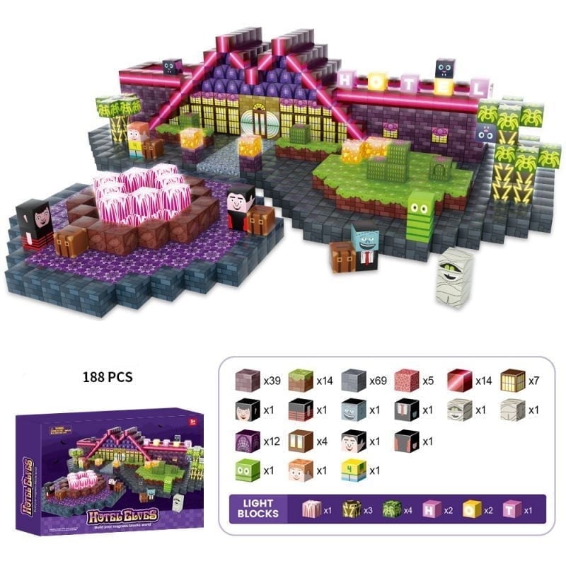 With the theme of the Elf Hotel, 188 magnetic building blocks (13 with ...