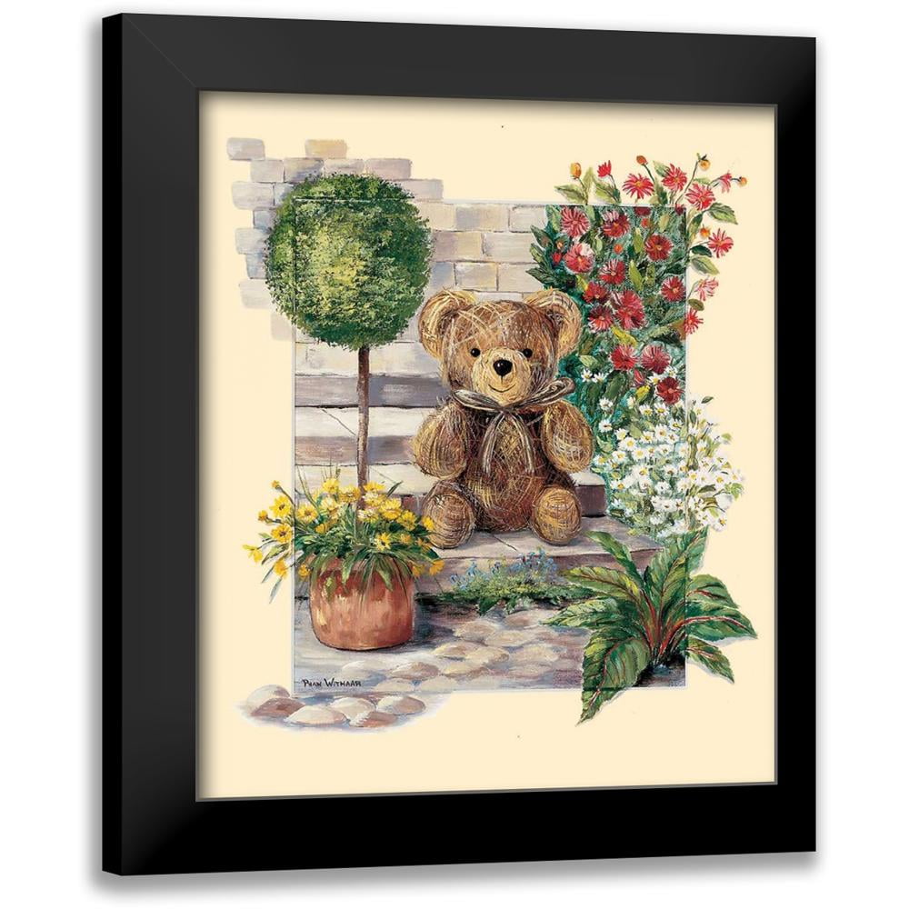 Withaar, Rian 12x14 Black Modern Framed Museum Art Print Titled - Garden party I - Walmart.com