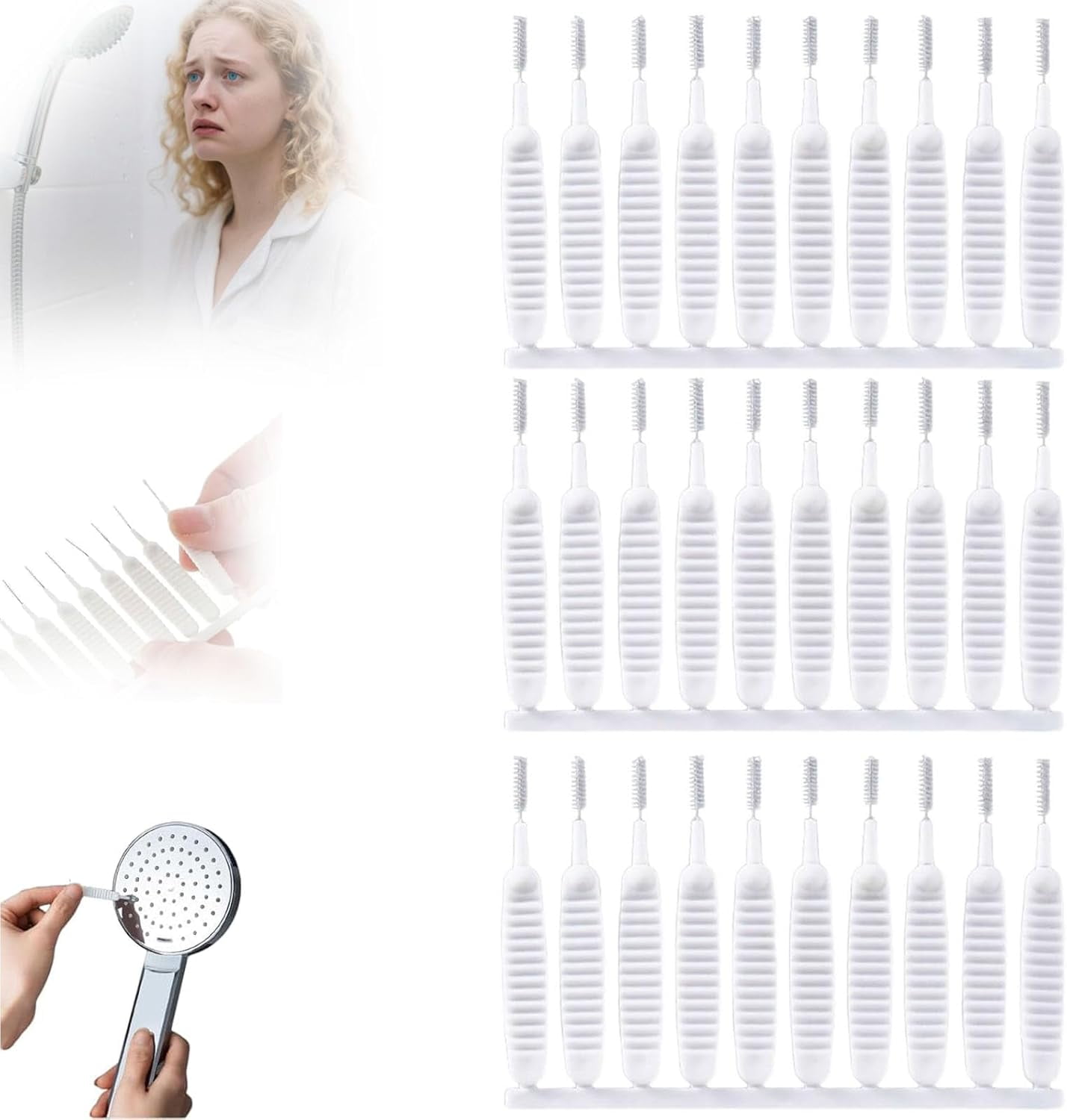 Withbelong 30 Counts Crevice Tiny Brush, Withbelong Crevice Tiny Brush, 2025 New Shower Head ...