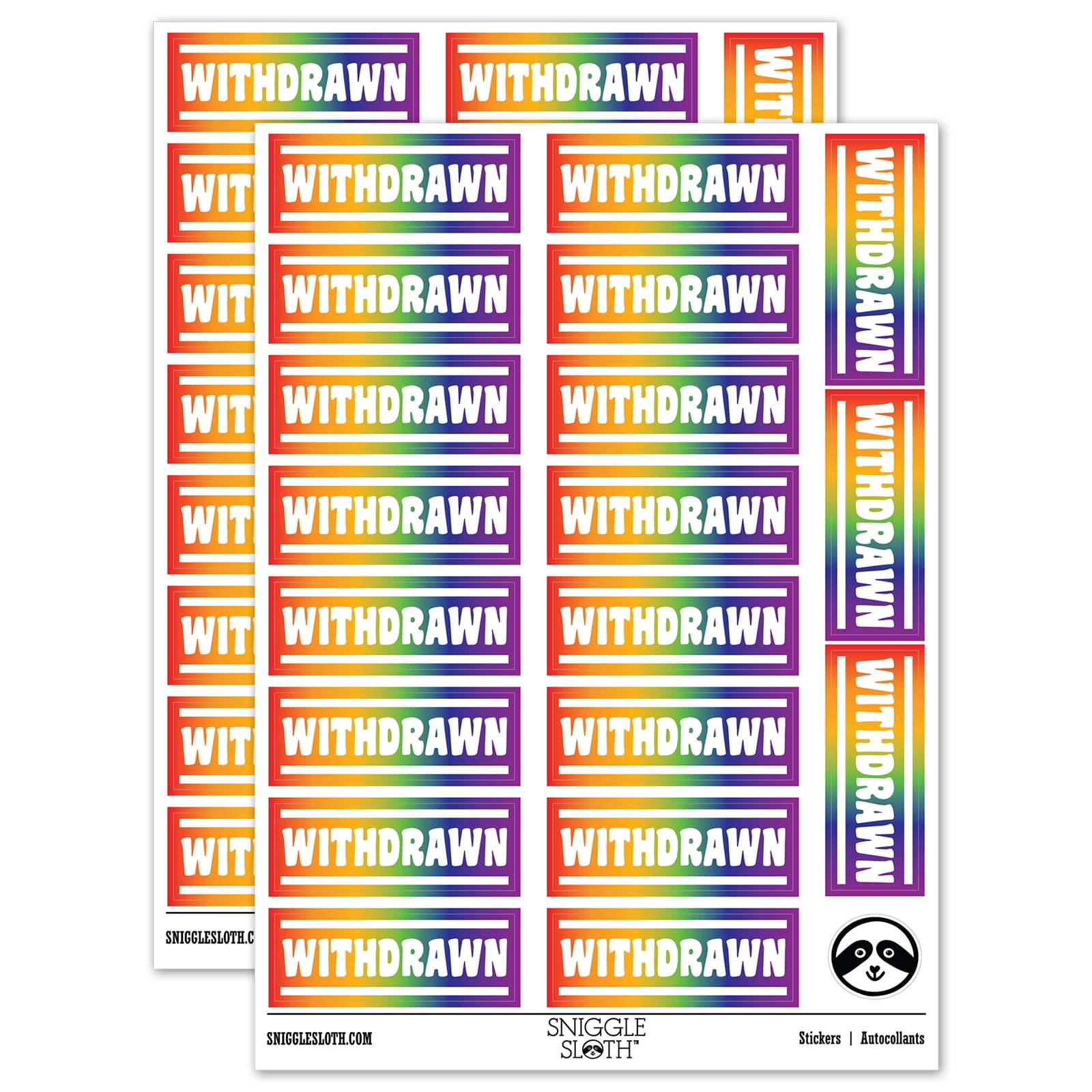Withdrawn Bank Check Sticker Set - Rainbow - Matte Finish - 2.00" Large ...