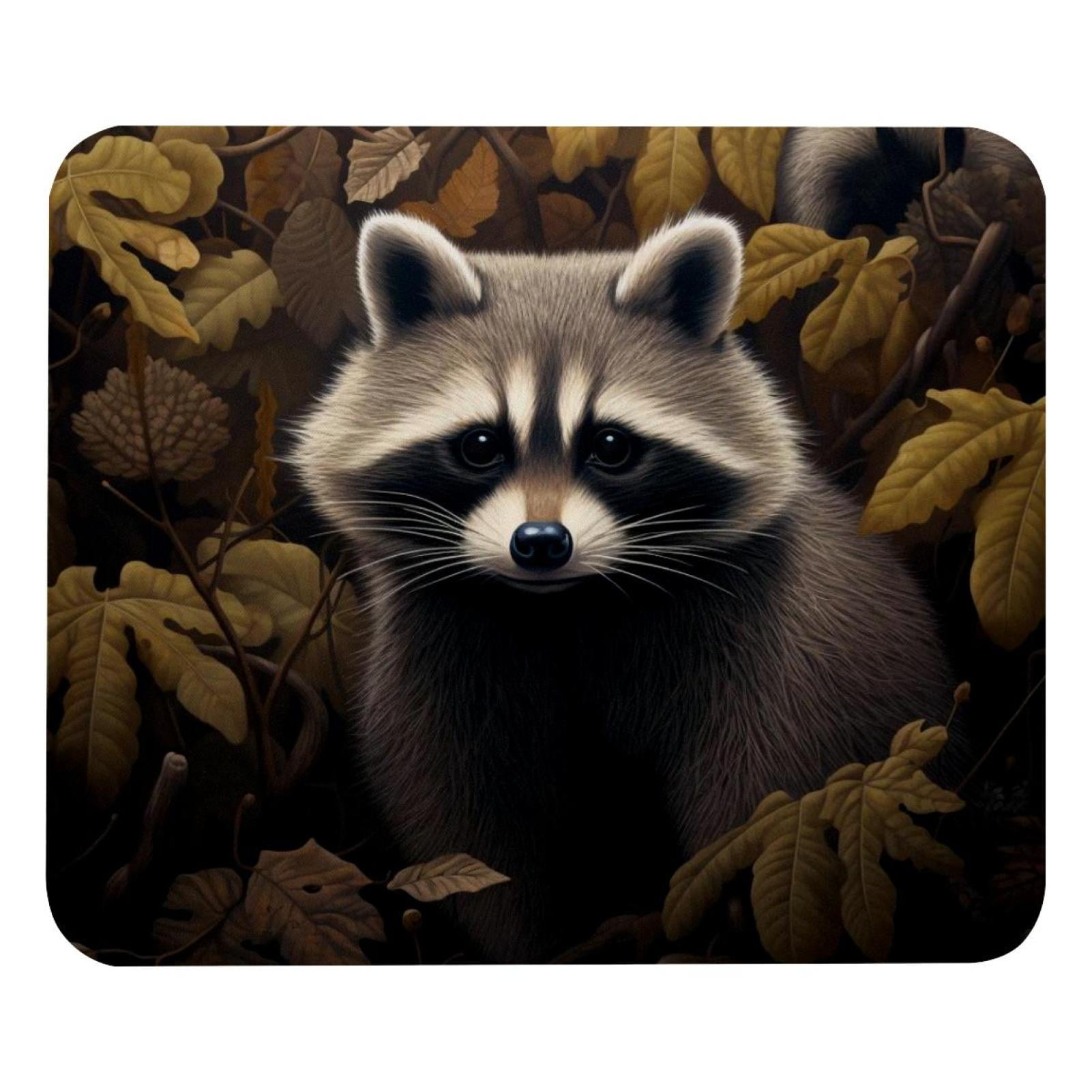Withered Leaf Raccoon Mouse Pad with Non-Slip Rubber Base, Square ...