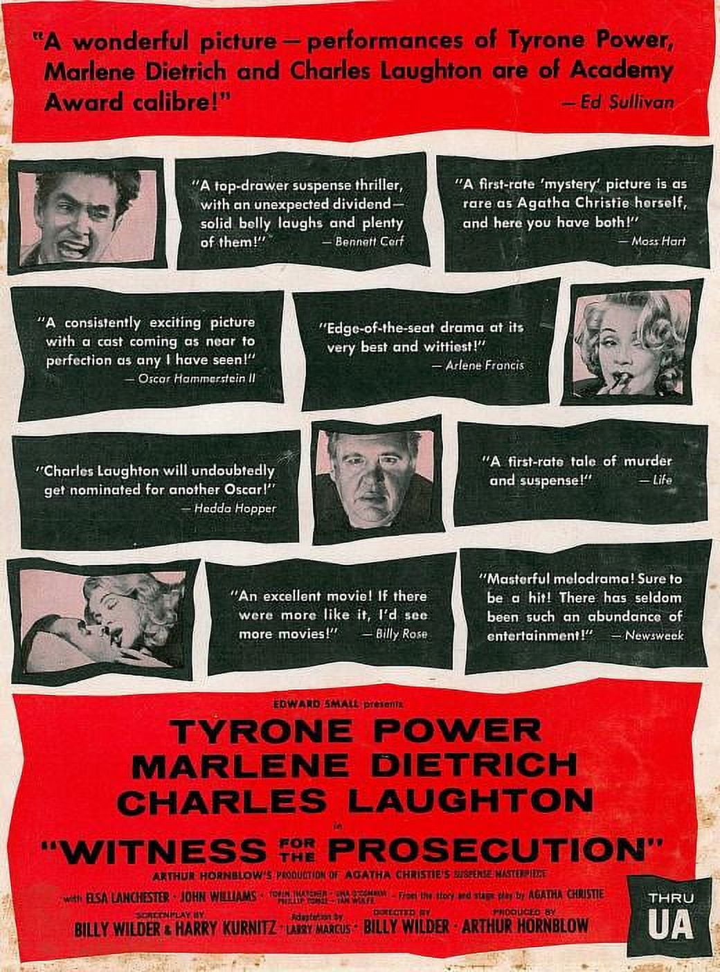 Witness for the Prosecution - movie POSTER (Style D) (11" x 17") (1958 ...