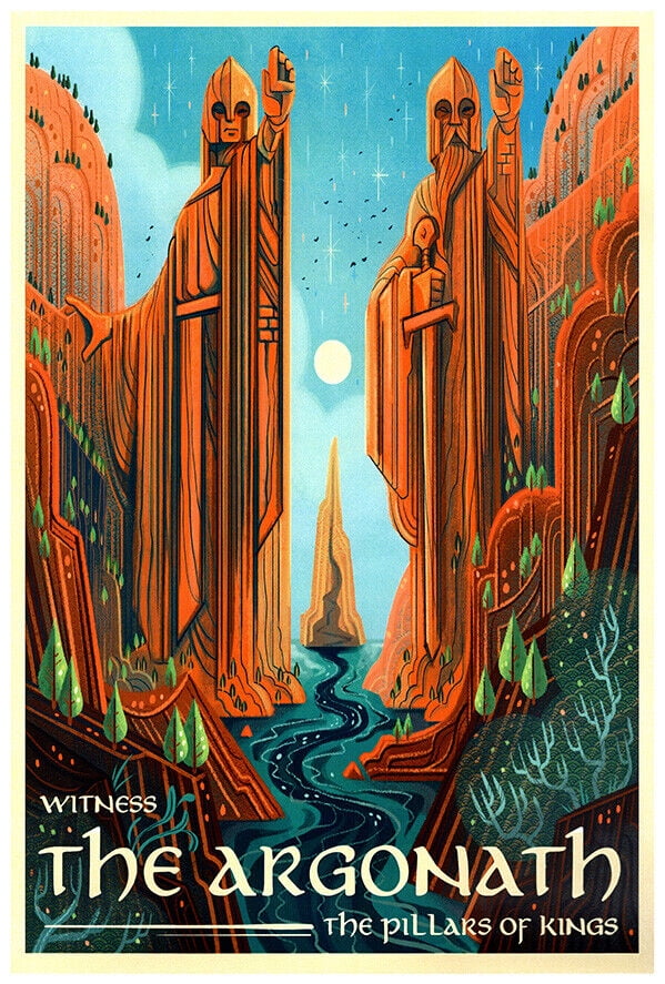 Witness the Argonath - Lord of the Rings Poster- The Hobbit - Travel ...