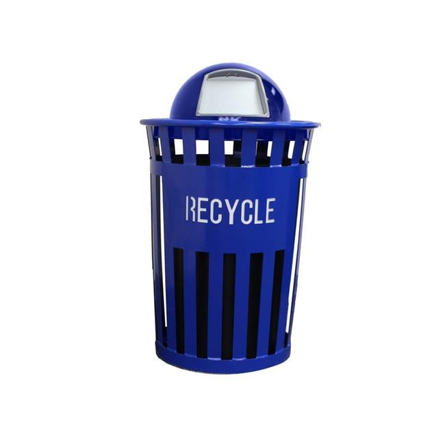 Witt Industries 36 gal Recycle Unit with Slatted Metal Dome Top, Blue ...
