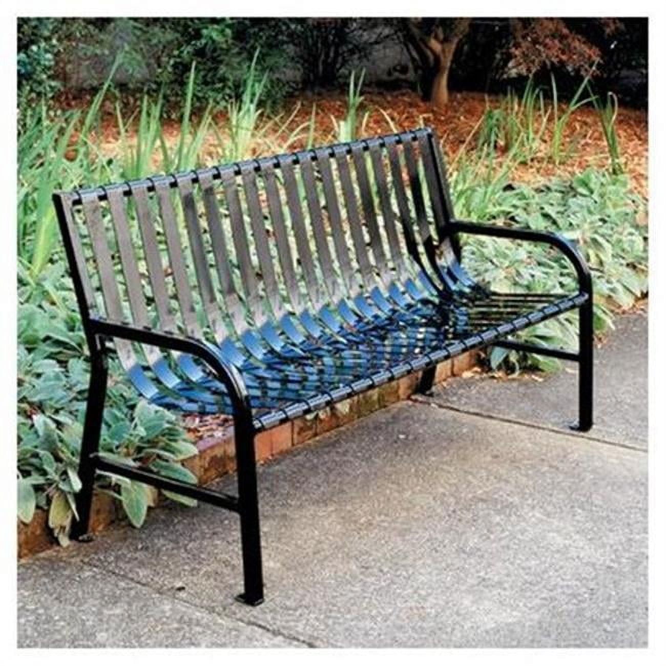 Witt Industries M6-BCH-ARM-SLV Stadium Series SMB Slatted 6 ft. Metal ...