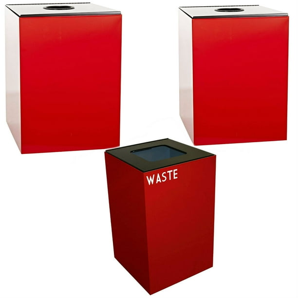 Witt Industries Steel 24-Gallon Geo Cube Recycling Container, Round ...