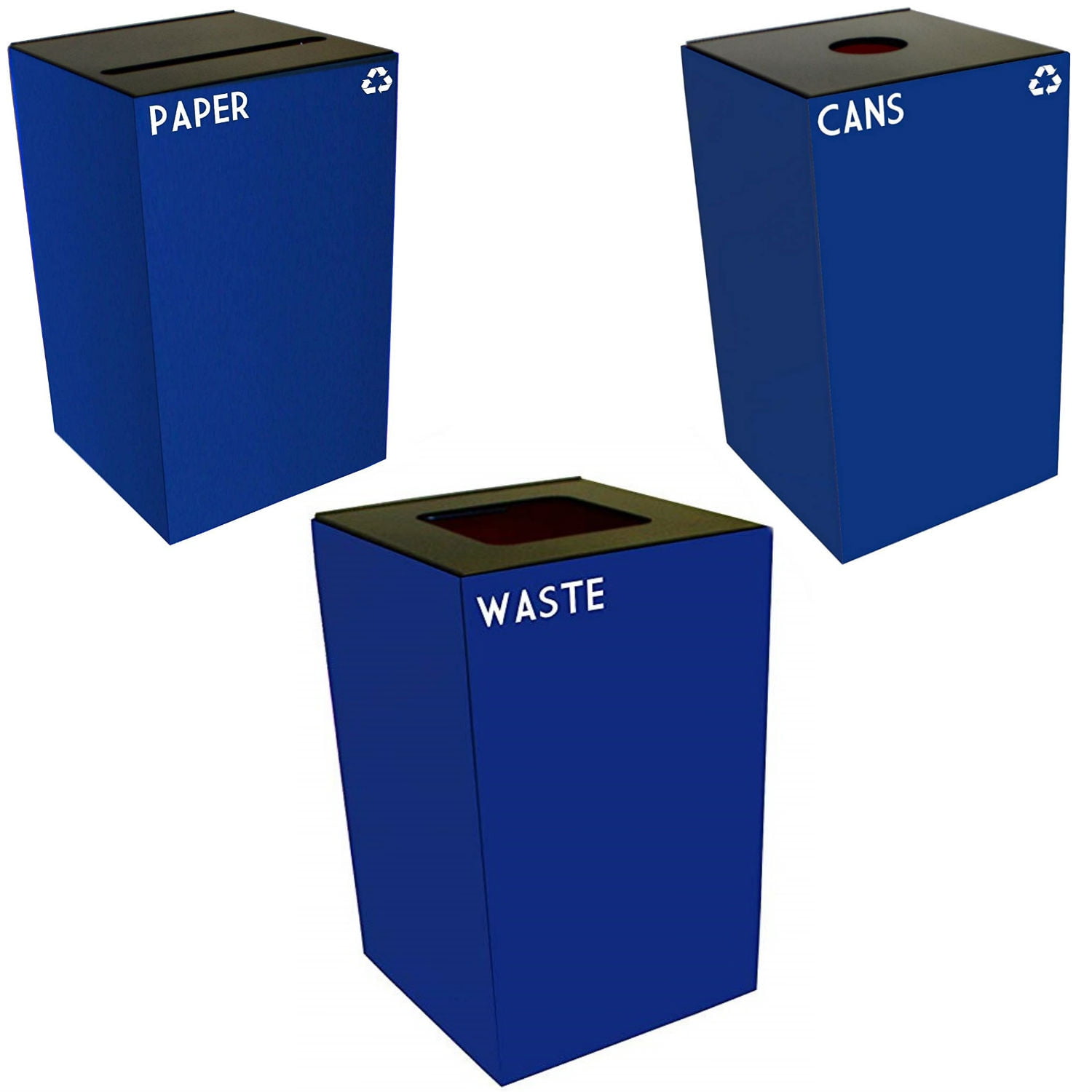 Witt Industries Steel 28-Gallon Geo Cube Recycling Container, Round ...
