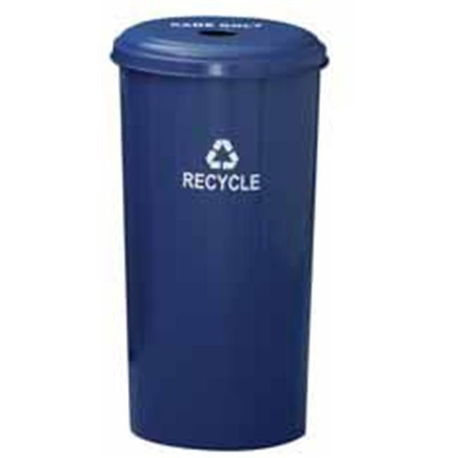 Witt Industries Tall round recycling wastebasket & top with 4'' round ...
