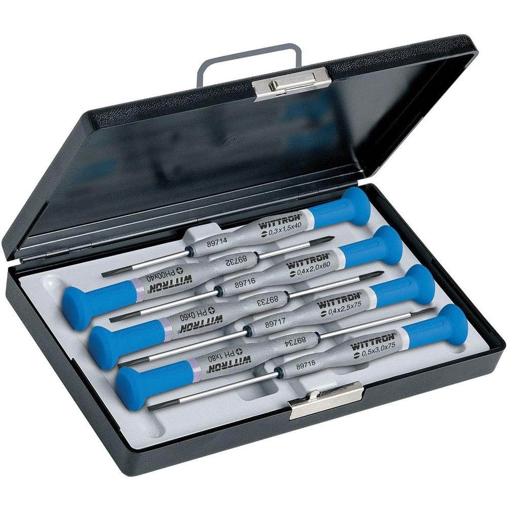 Witte Pro Wittron Slotted and Phillips Screwdriver Set w/ Case, 7 ...