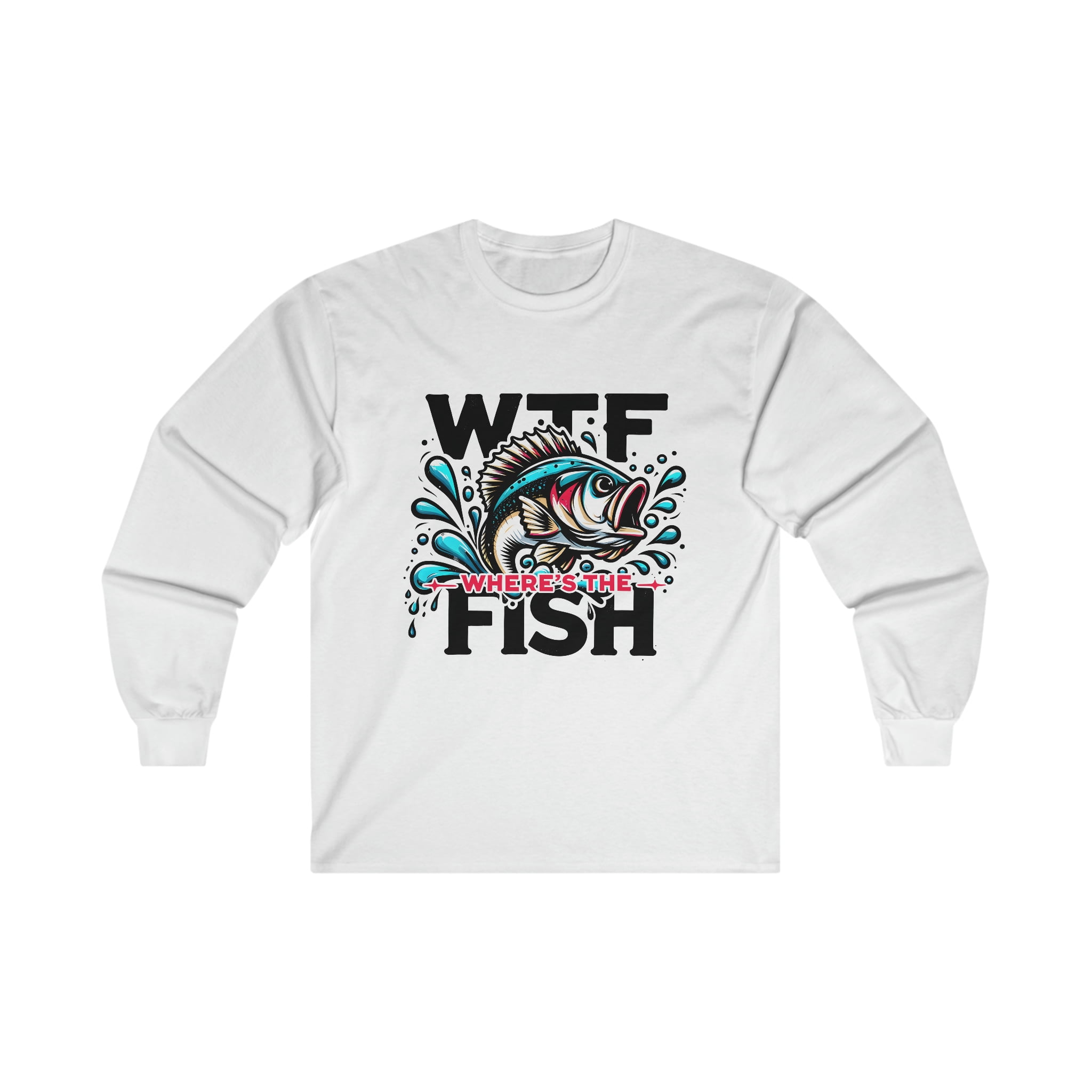 Witty Fishing Long Sleeve Shirt, WTF Where's The Fish, Angler Gift ...