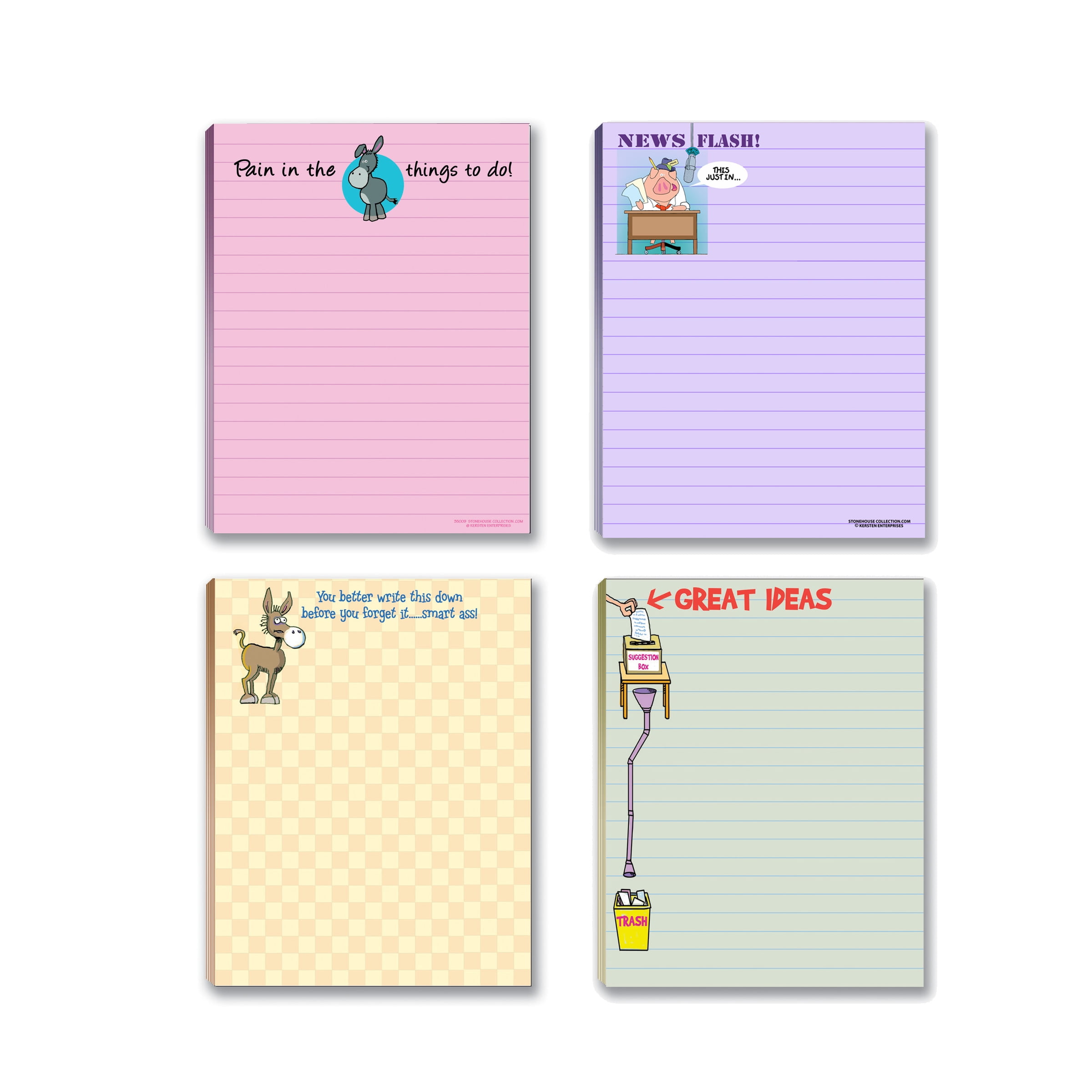 Witty Ideas Theme To–Do-List Notepad – 4 Assorted Pads – 4.25 x 5.5 ...