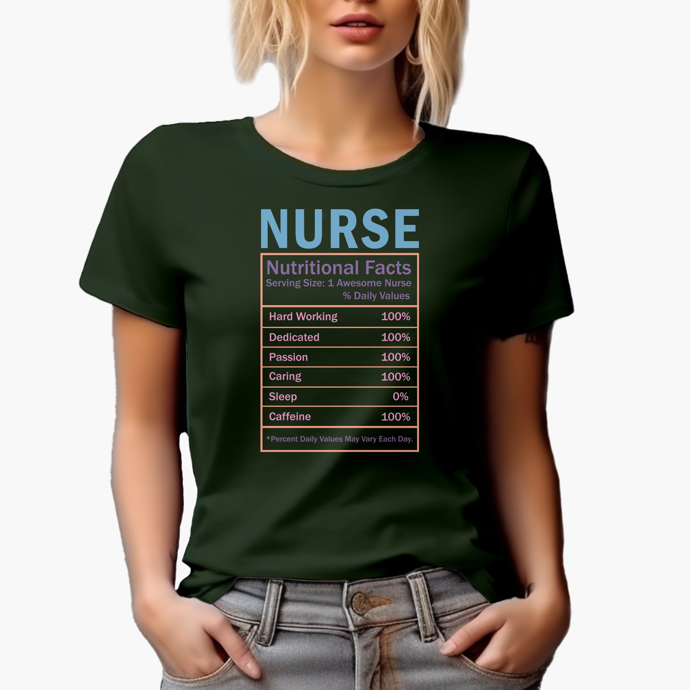 Witty Nurse Nutritional Facts, Hard Working, Dedicated, Nurses Week ...