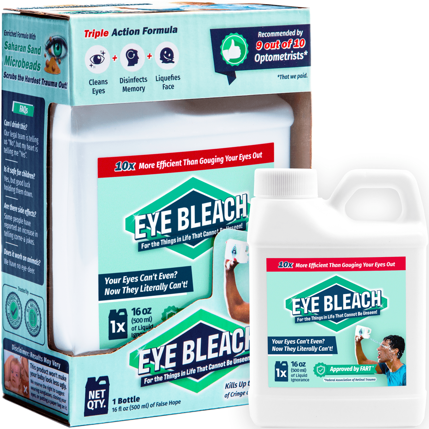 Witty Yeti 3.8" x 2.1" x 5.7" Realistic Prank Eye Bleach Gag Gift ...