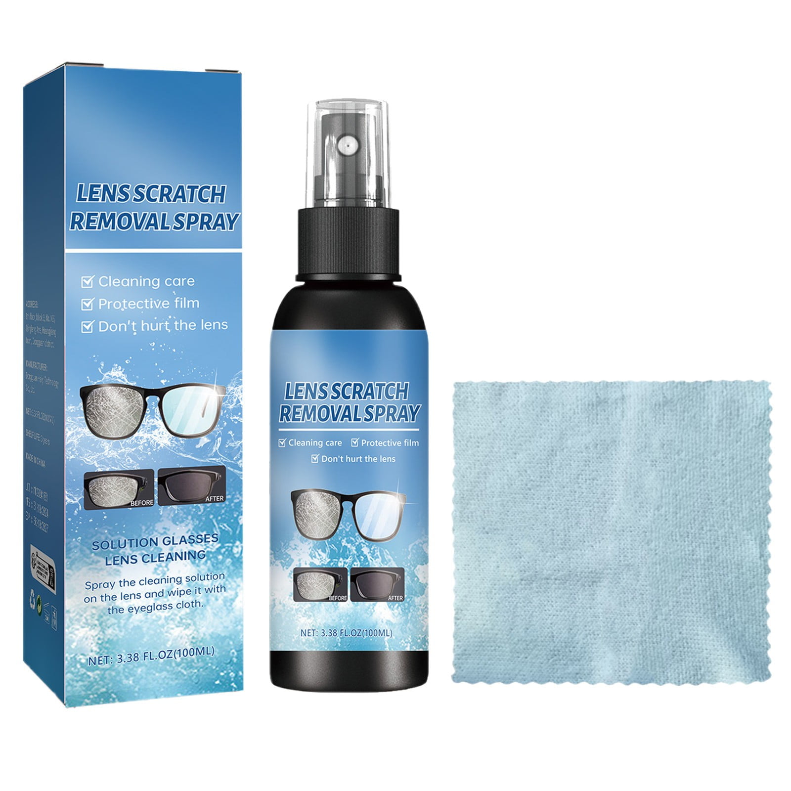 Wiueurtly Lens Scratch Removal Spray Glass Cleaner Spray Lens Screen ...