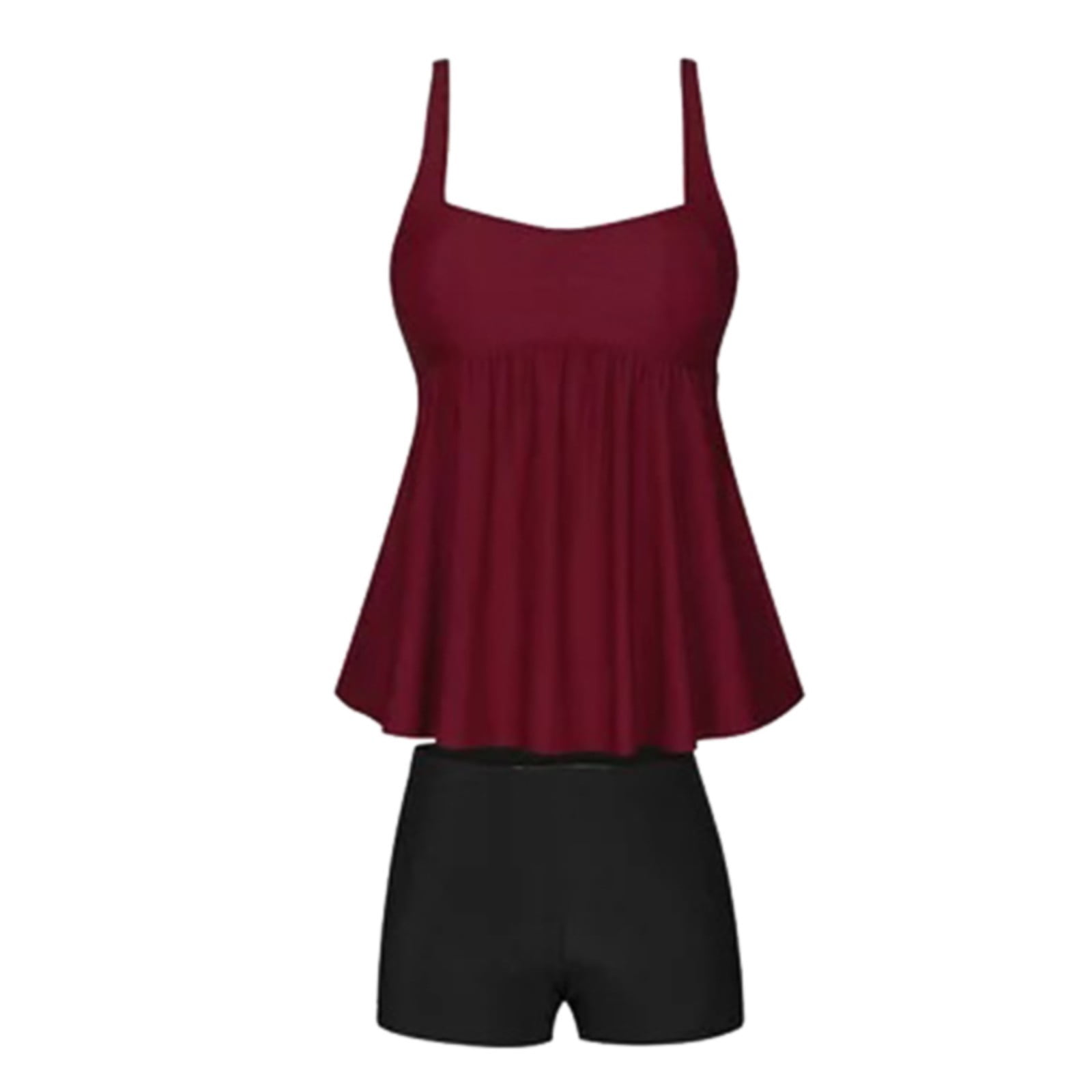 Wiueurtly Tankini Swimsuits for Women Summer Ladies Two Piece Swimsuit Plus Size Backless Beach ...