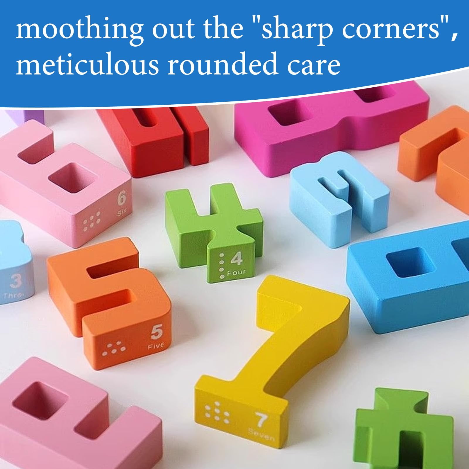 Wivi Wooden Numberblocks Toys 10 Pcs Number Blocks Toys for Kids Large ...