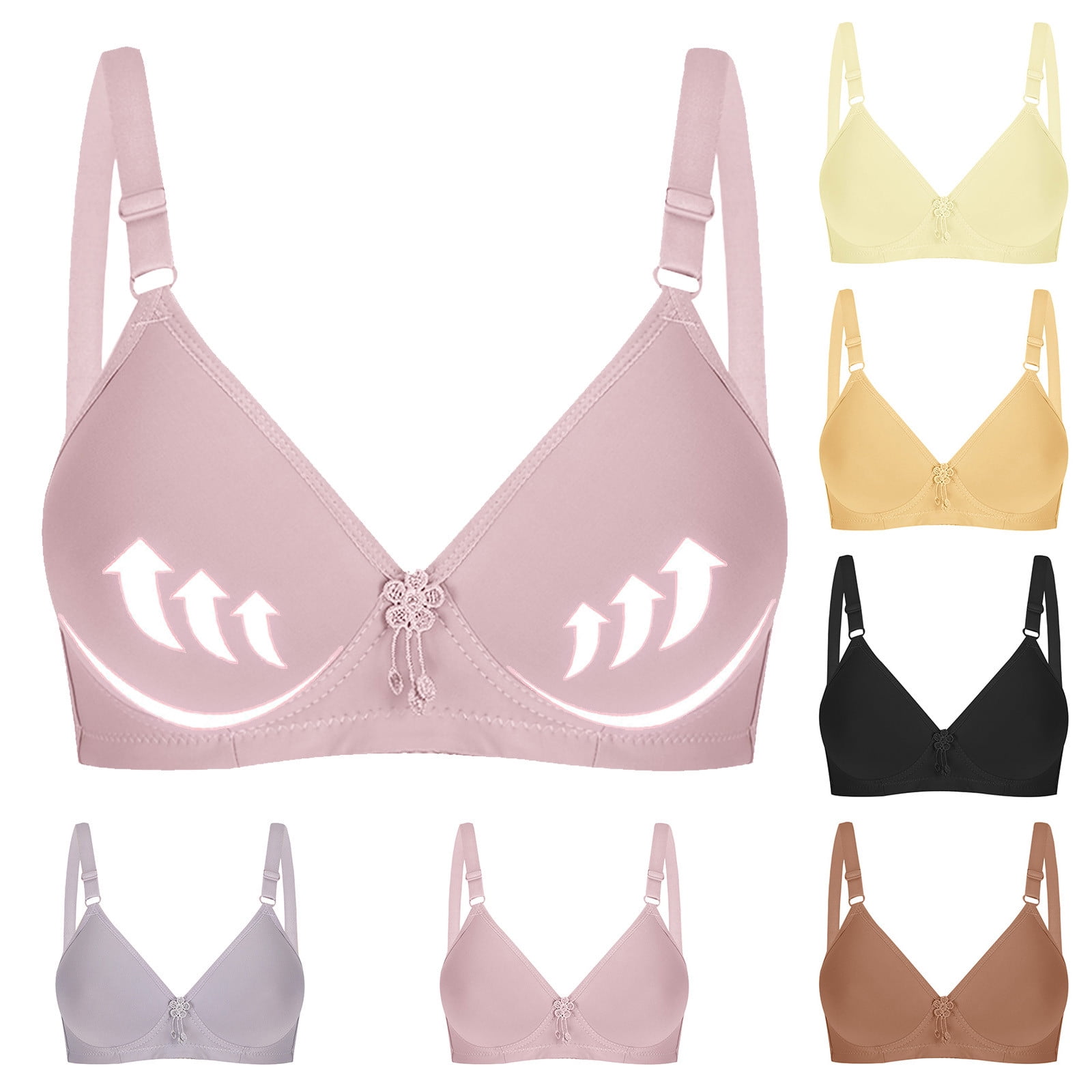 Wiyuqeen Bras for Older Women Plus Size Wireless Bras for Women 3-Row ...