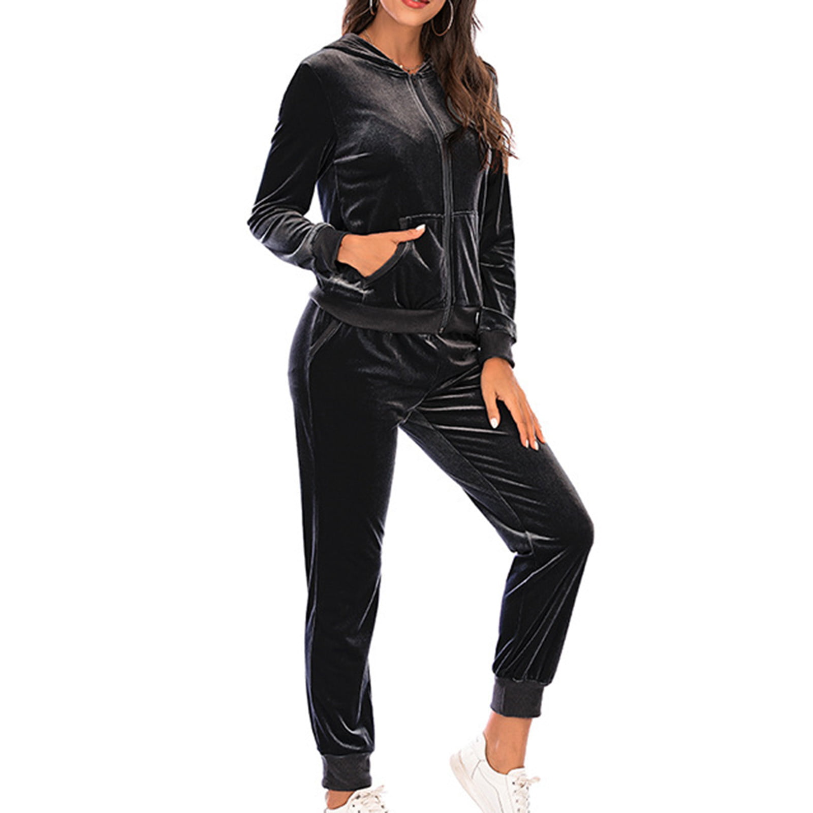 Wiyuqeen Fitted Sweatsuits For Women Petite Velour Tracksuits 2 Pieces
