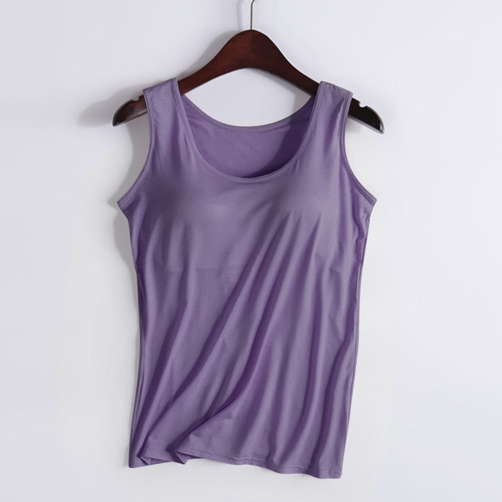 Wiyuqeen Women s Solid Color T shirt with Built in Bra Padded Basic Short Sleeve V Neck Active Tees Shirts Loose Fit Shelf Bra Comfy Side Split Shirts