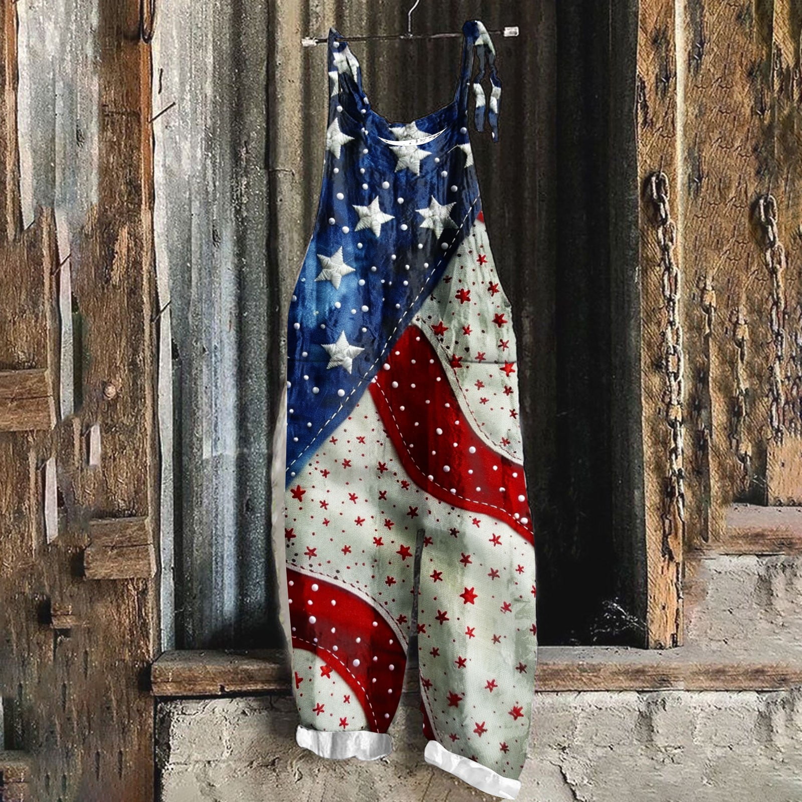Wiyuqeen Womens 4th of July Overalls Patriotic American Flag Rompers ...