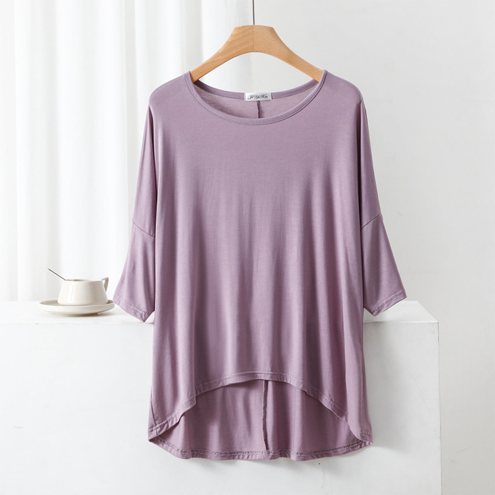 Wiyuqeen Womens Basic Built-in Bra T-shirts Padded Yoga Tops Drop ...