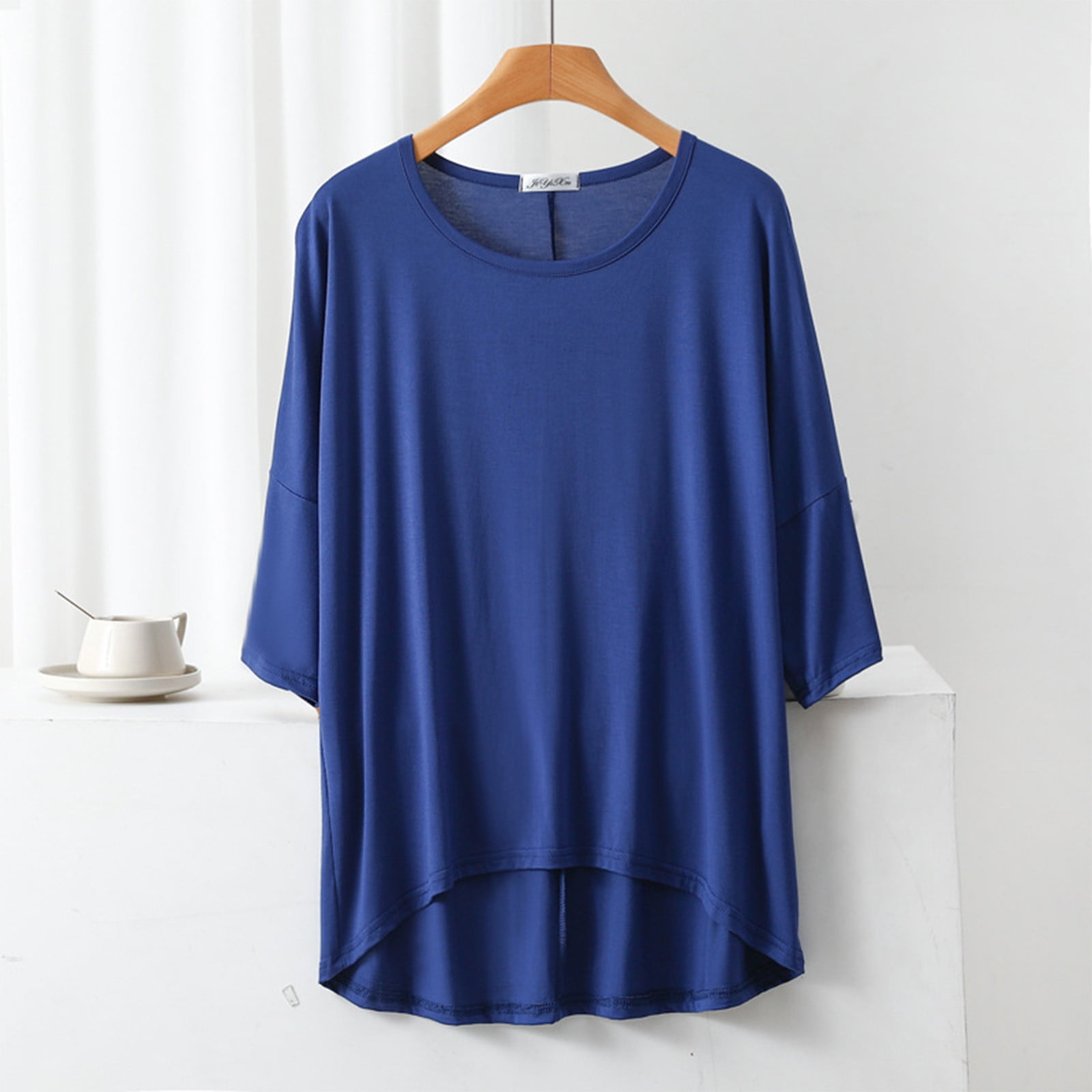 Wiyuqeen Womens Basic Built-in Bra T-shirts Padded Yoga Tops Drop ...