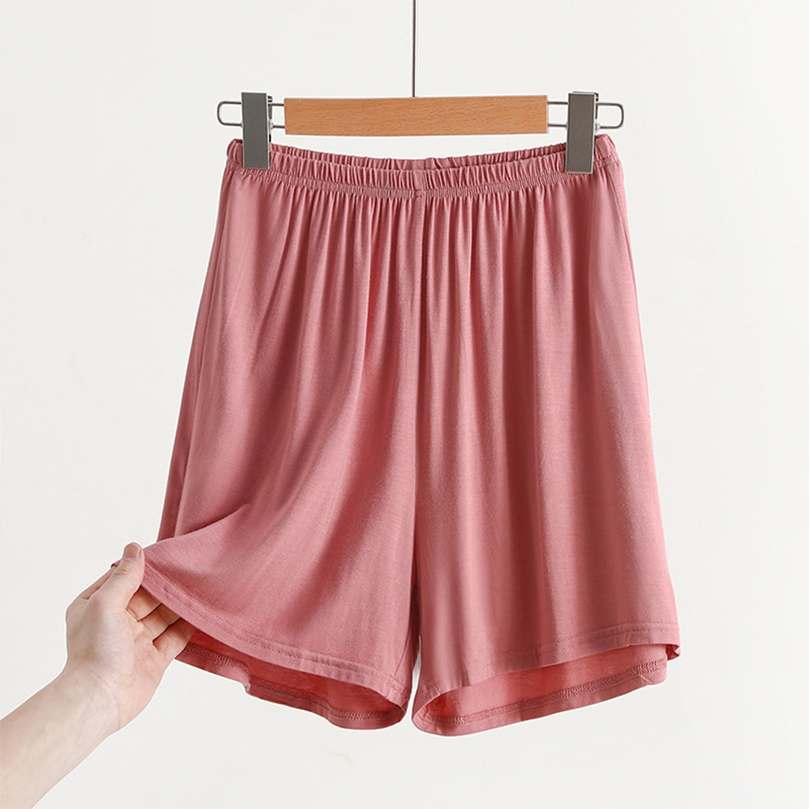 Wiyuqeen Womens Pleated Lounge Shorts Solid Color Cozy Shorts Casual ...