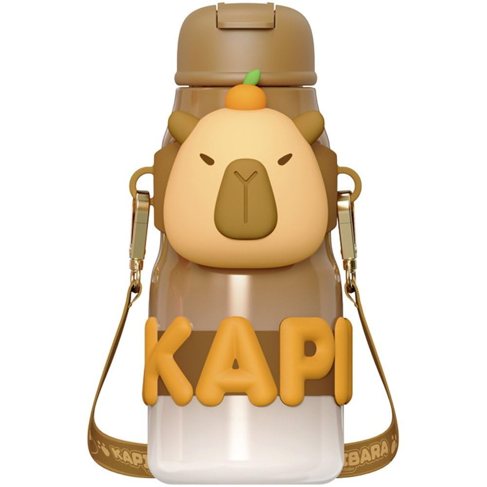 Wiywef Cartoon Capybara Water Bottle Large Capacity Insulated Cup ...