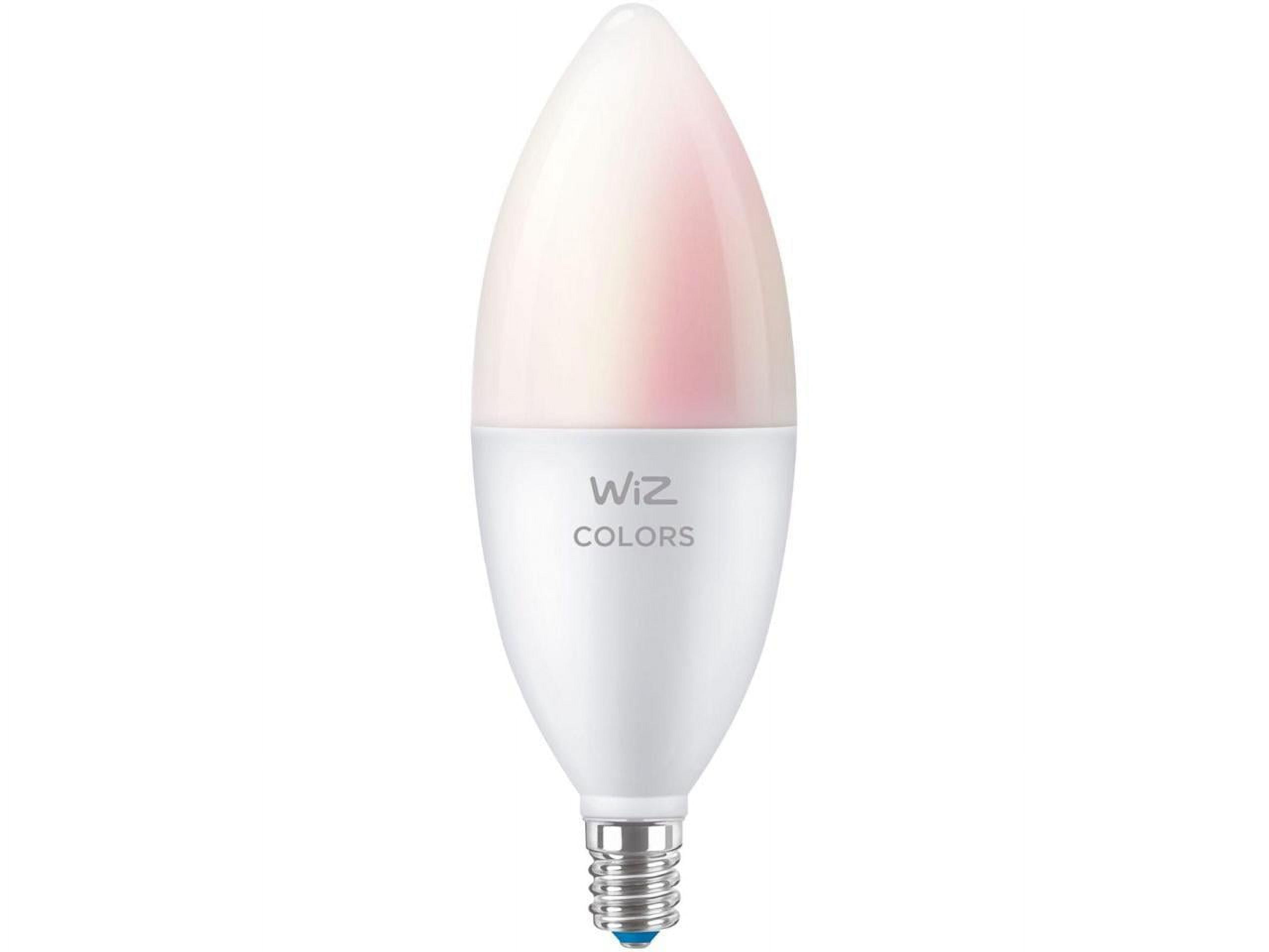 WiZ Candle B12 E12 Color Changing LED 3.9W Wi-Fi Smart Bulb, 16 Million ...