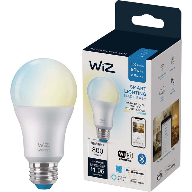 Wiz 60W Equivalent Smart A19 LED Light Bulb 604264 - Walmart Business ...