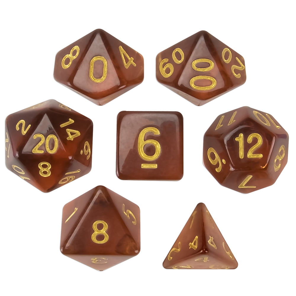 Wiz Dice Desert Topaz Set of 7 Polyhedral Dice in Display Case ...
